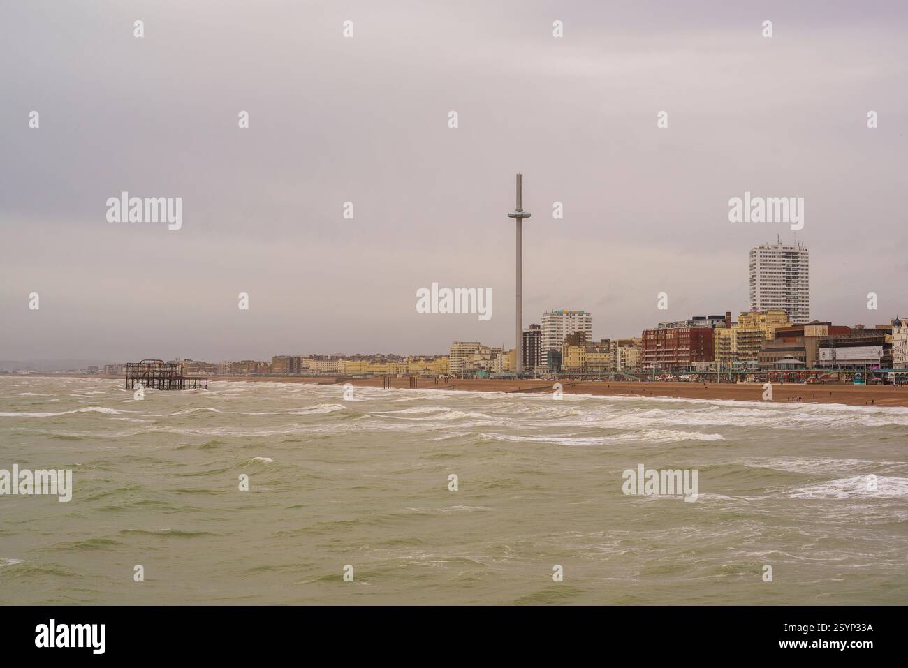 Brighton seafront in February, 2025, featuring West Pier and Brighton ...
