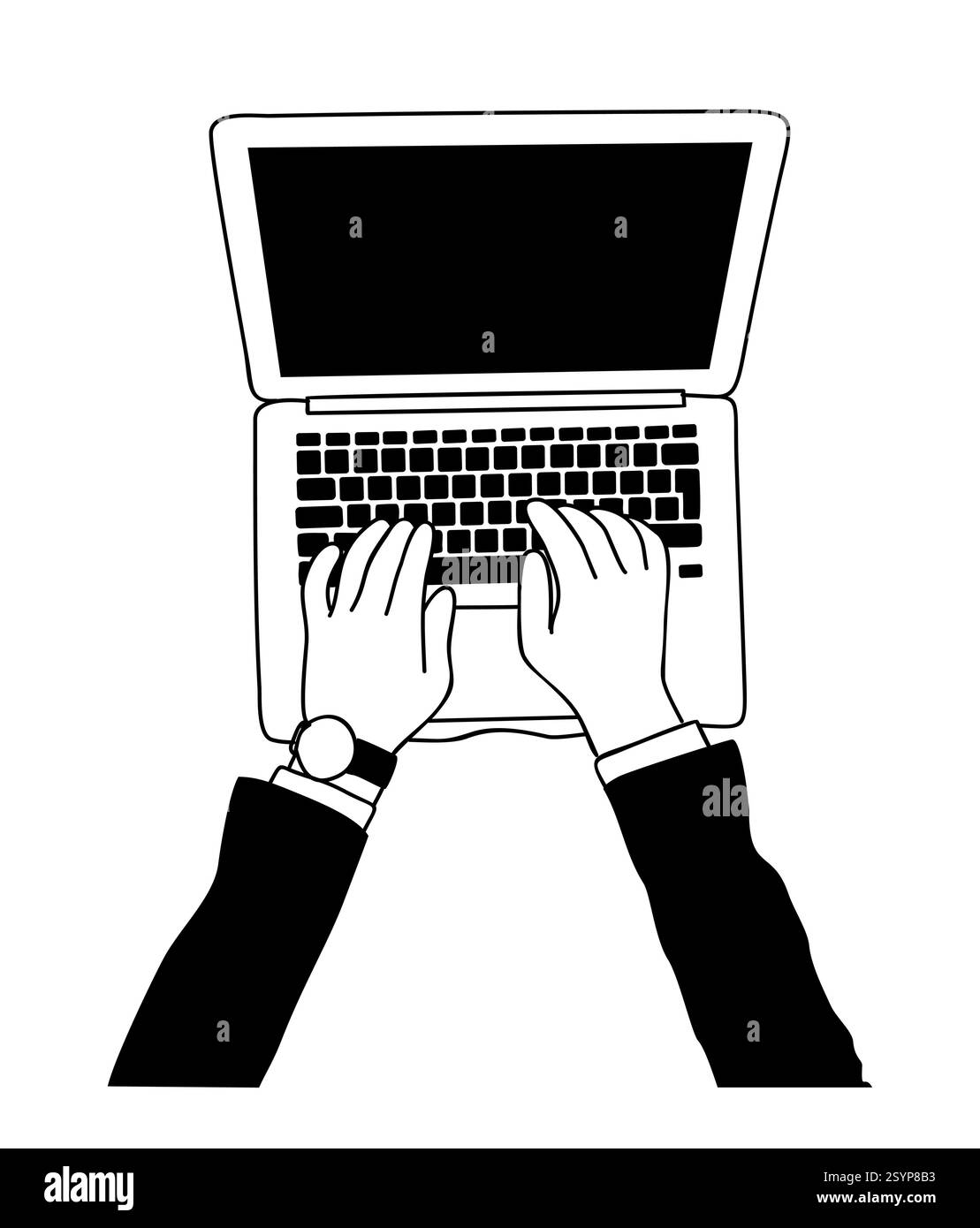 Businessman Typing On Computer Keyboard Stock Vector Images Alamy