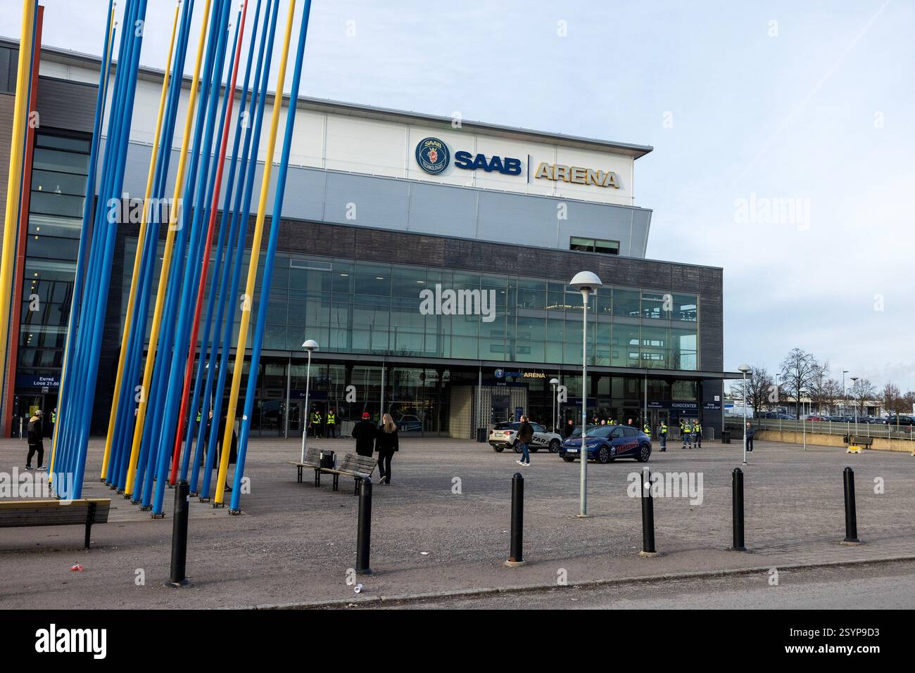 250301 Exteriör vy av Saab Arena inför ishockeymatchen i SHL mellan ...
