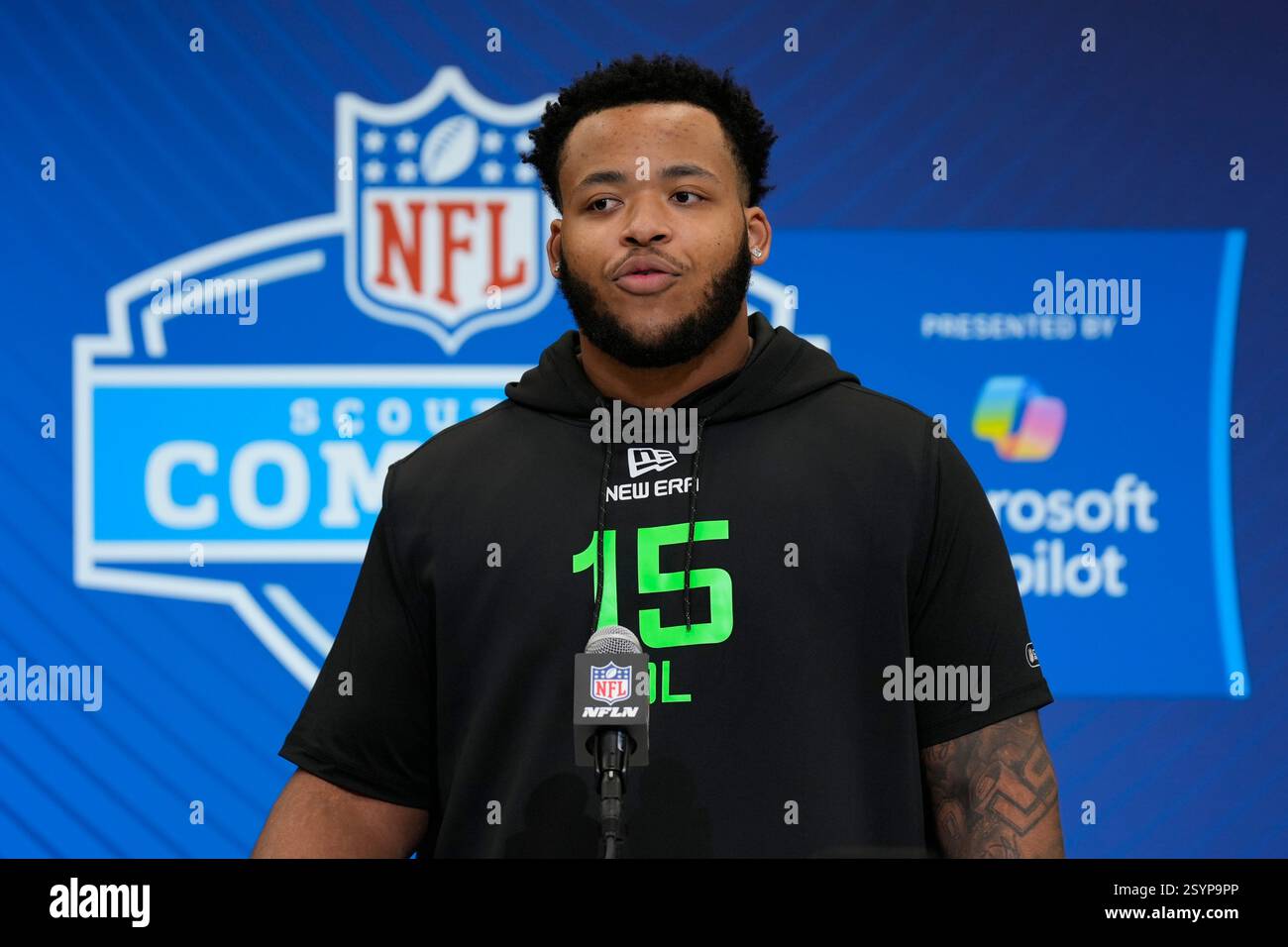LSU offensive lineman Miles Frazier speaks during a press conference at ...