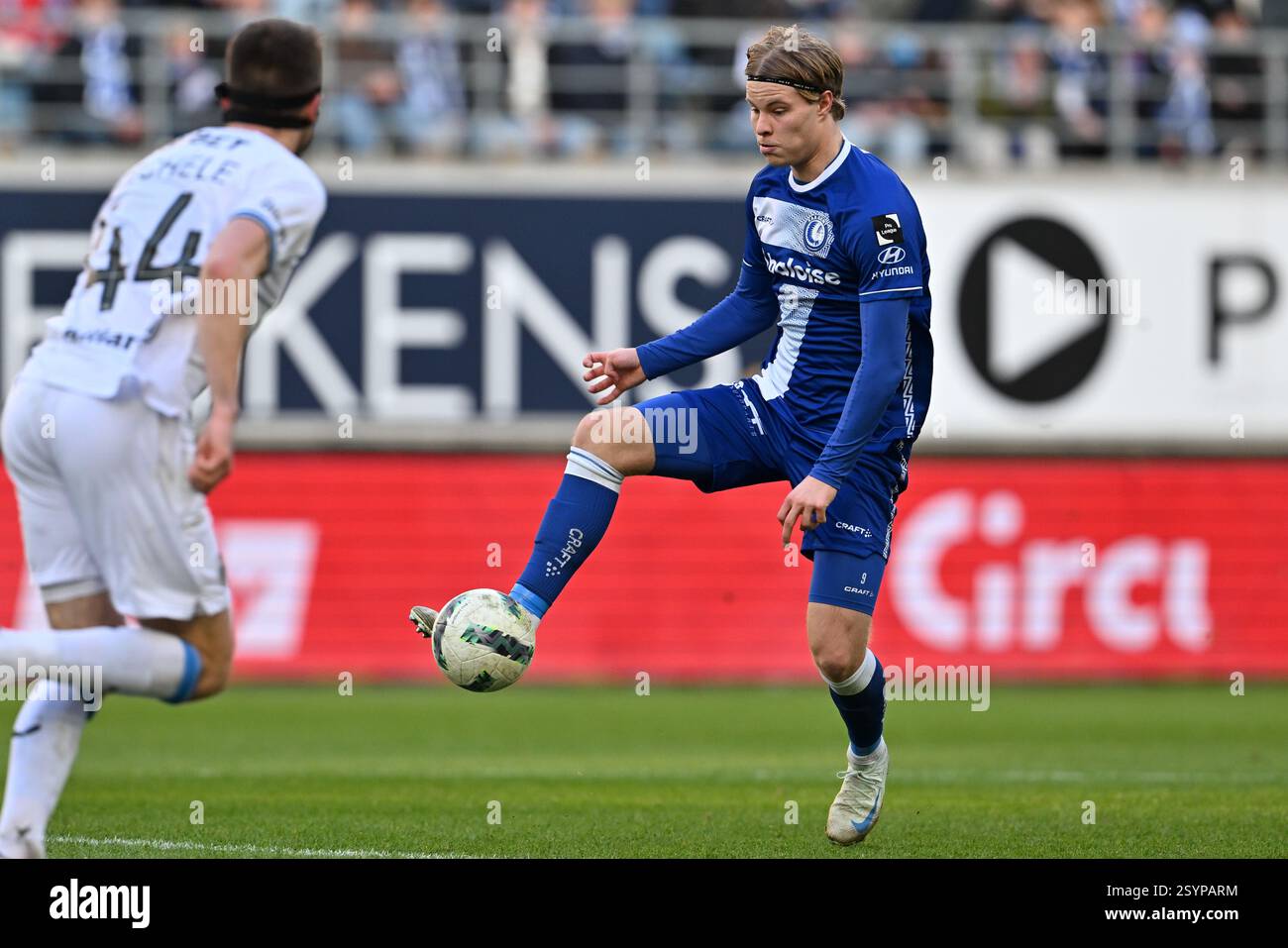 Gent, Belgium. 01st Mar, 2025. Andri Gudjohnsen (9) of AA Gent pictured ...