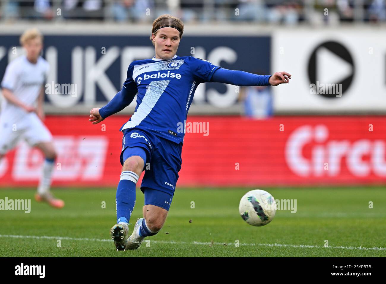 Gent, Belgium. 01st Mar, 2025. Andri Gudjohnsen (9) of AA Gent pictured ...