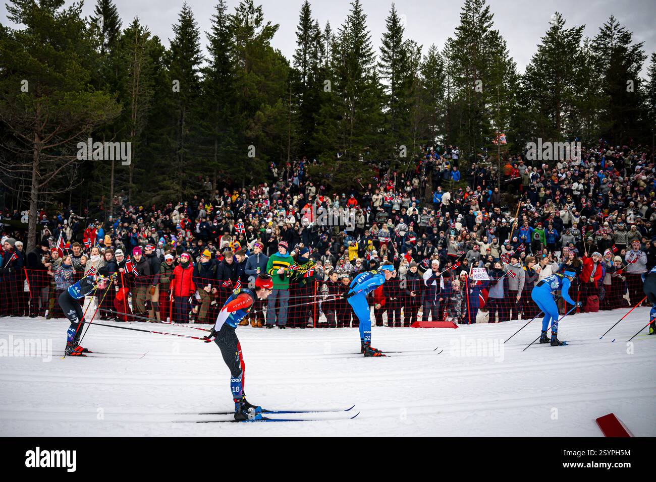 Trondheim, Norway. 01st Mar, 2025. 250301 Spectators at the men's 20 km ...