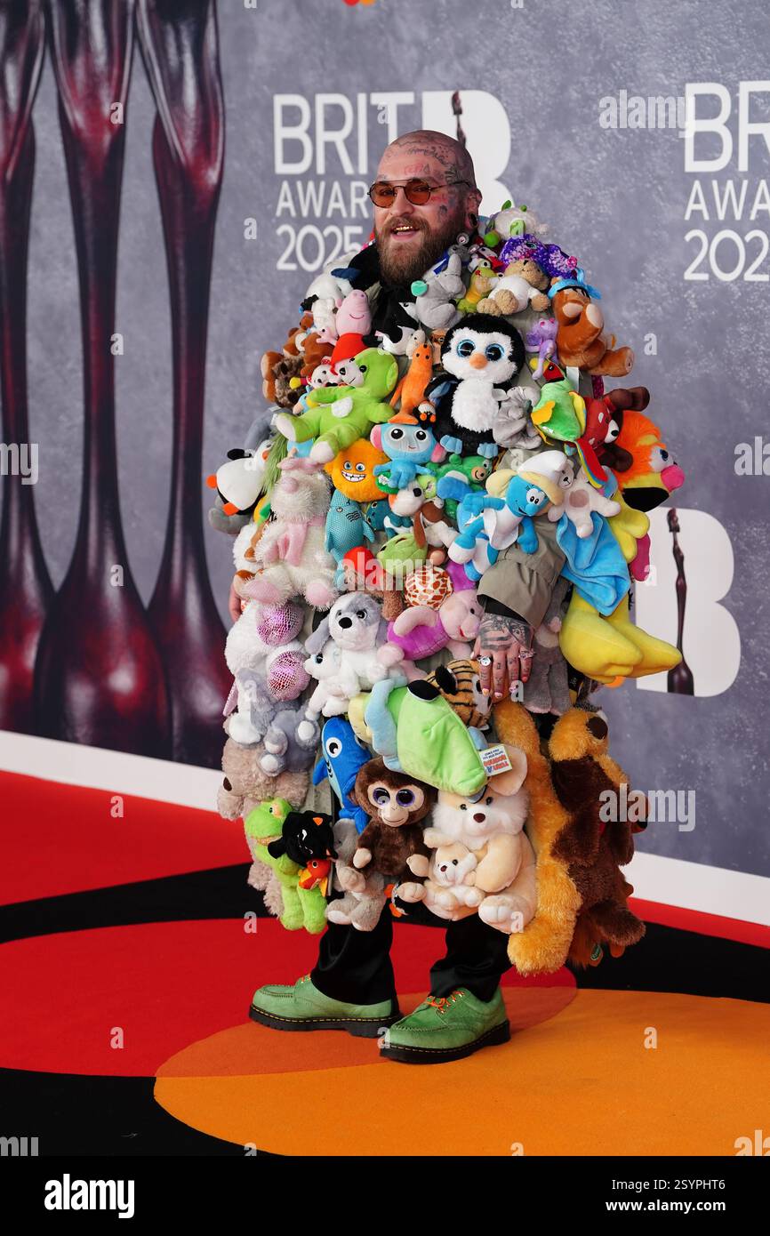 Teddy Swims arriving for The BRIT Awards 2025 at London's O2 Arena. Picture date: Saturday March ...