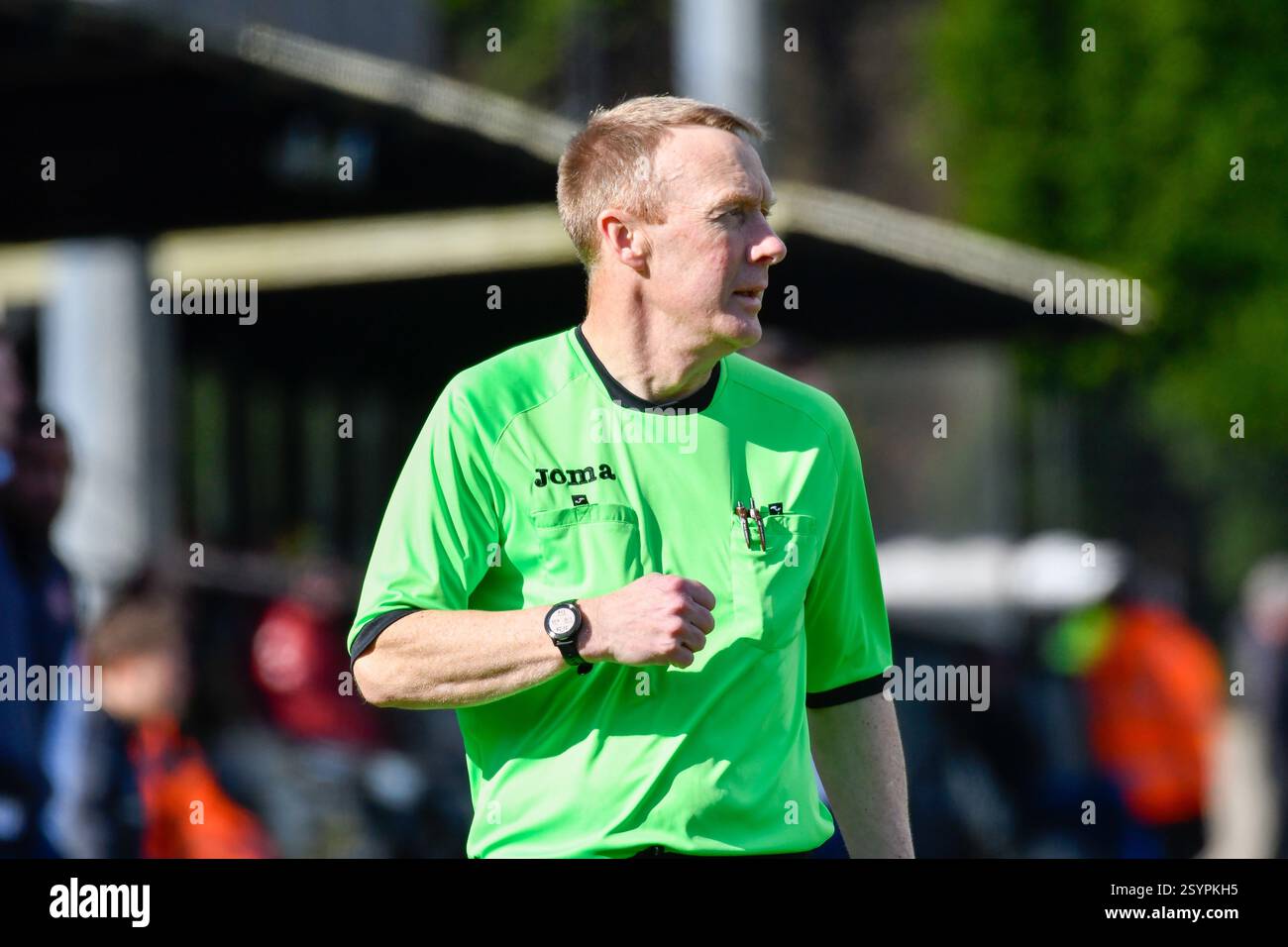Landore, Swansea, Wales. 1 March 2025. Assistant Referee Kevin Slade ...