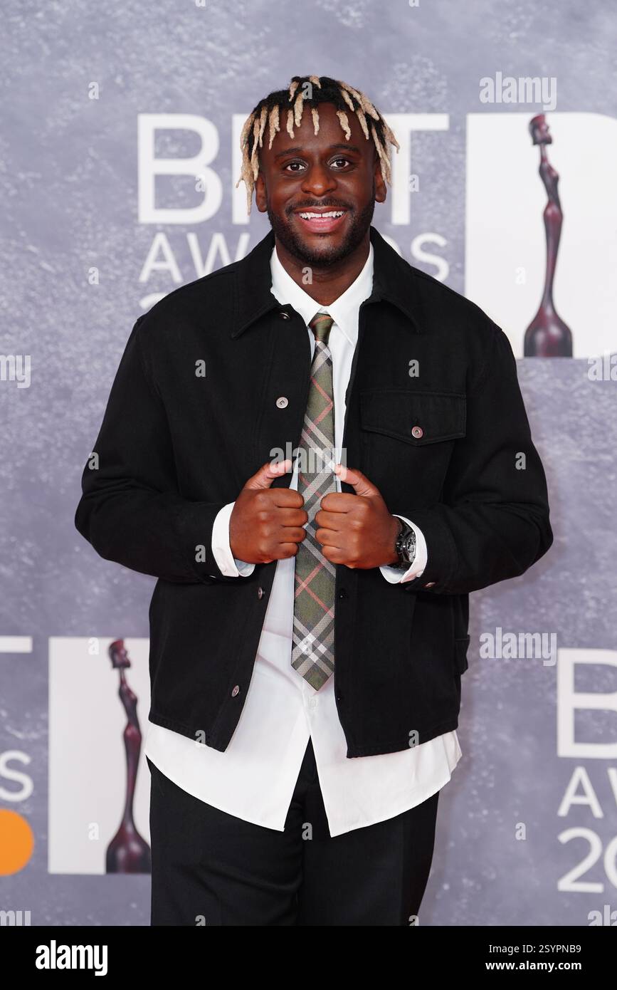 Myles Smith arriving for The BRIT Awards 2025 at London's O2 Arena. Picture date: Saturday March ...
