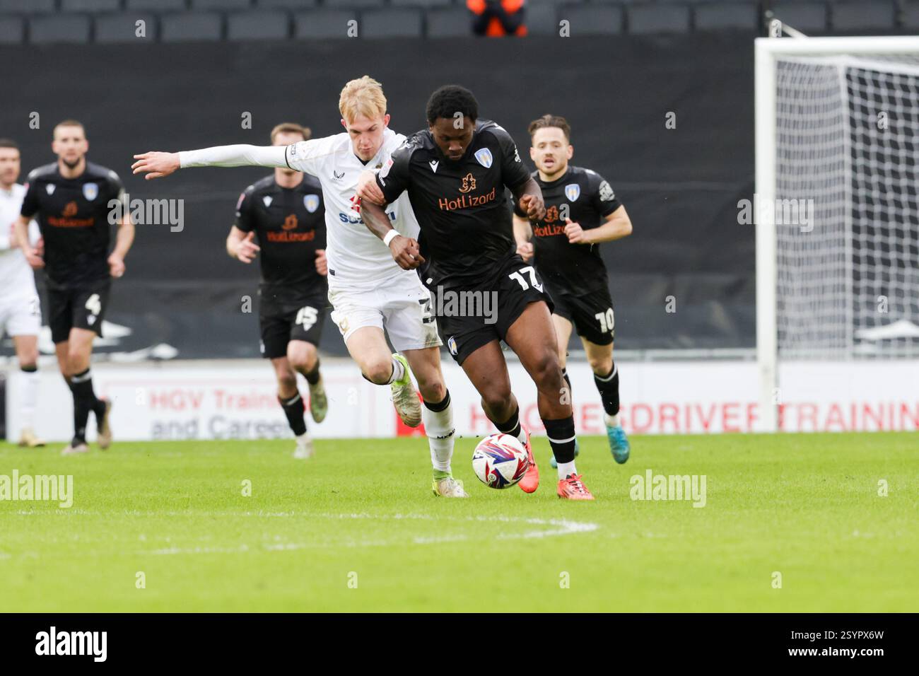 Milton Keynes on Saturday 1st March 2025. Colchester United's Tyreece ...
