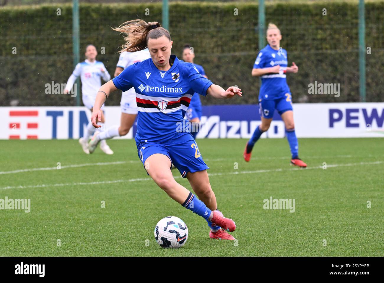 Sofia Bertucci of U.C. Sampdoria Women is in action during the Serie A Femminile eBay ...