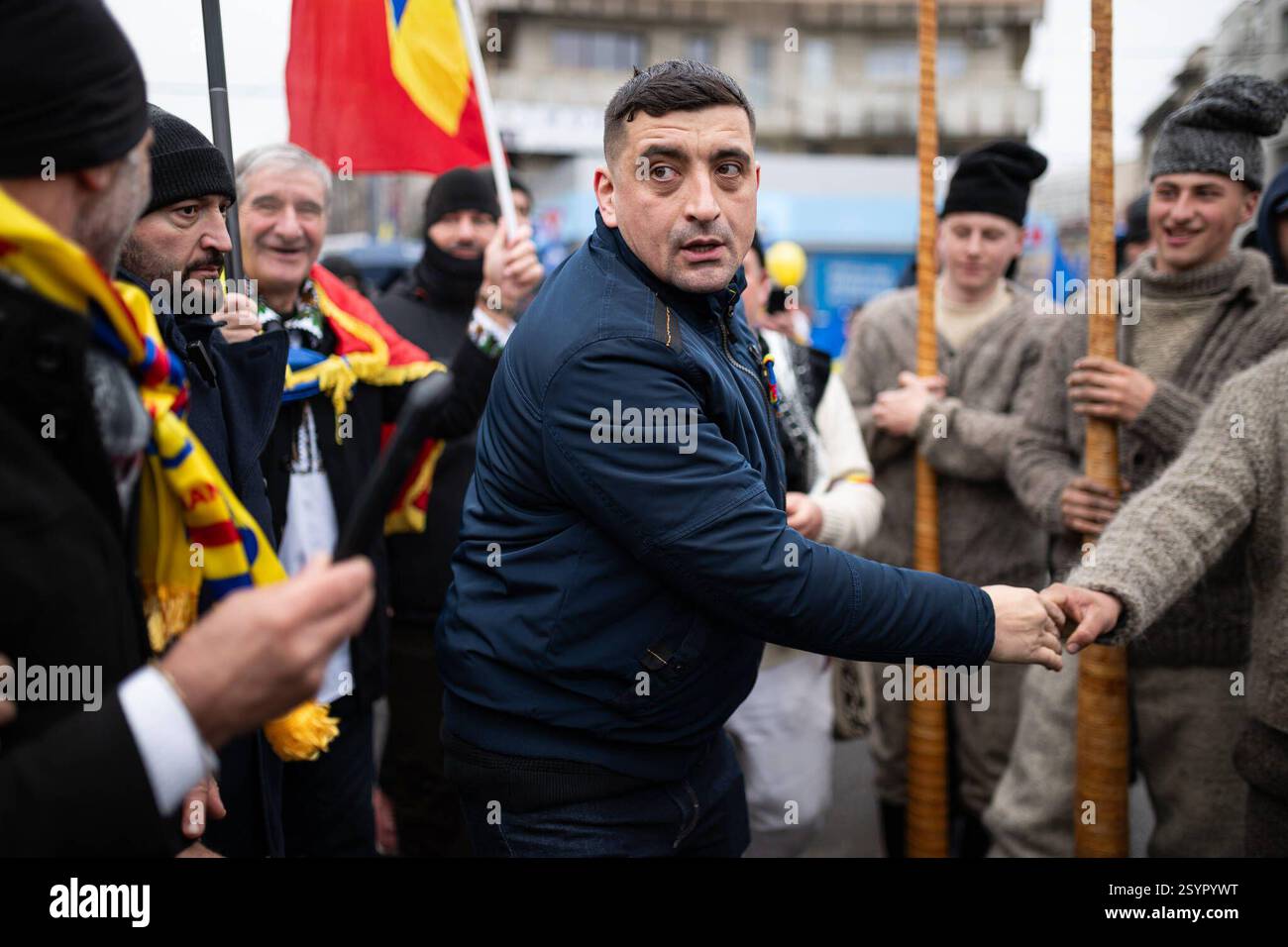 George simion protest hi-res stock photography and images - Alamy