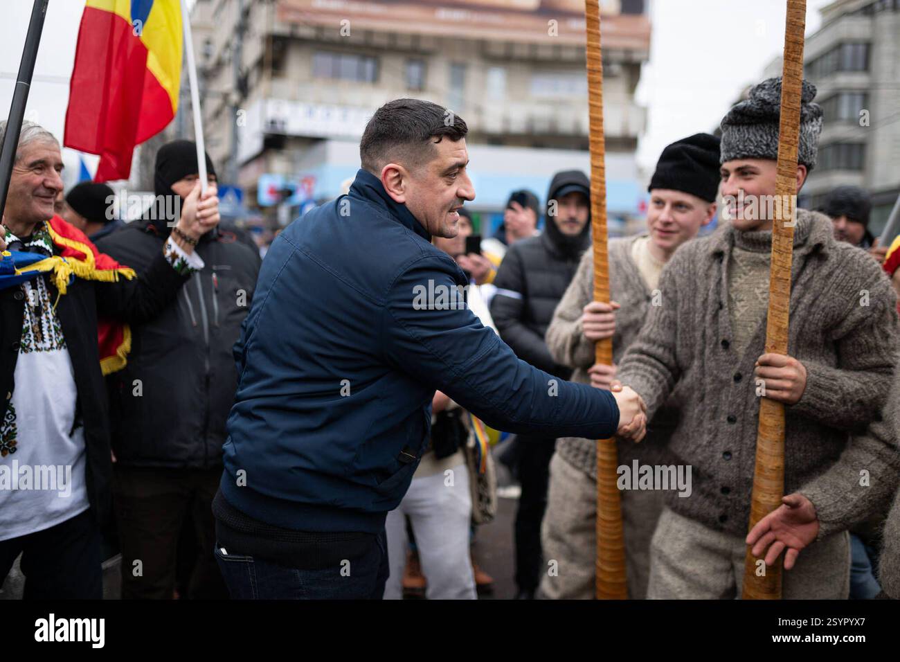 George simion protest hi-res stock photography and images - Alamy