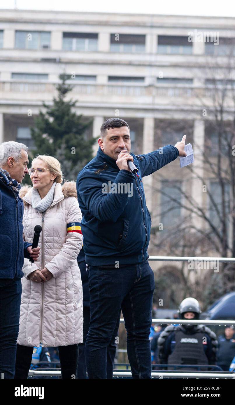 George simion protest hi-res stock photography and images - Alamy