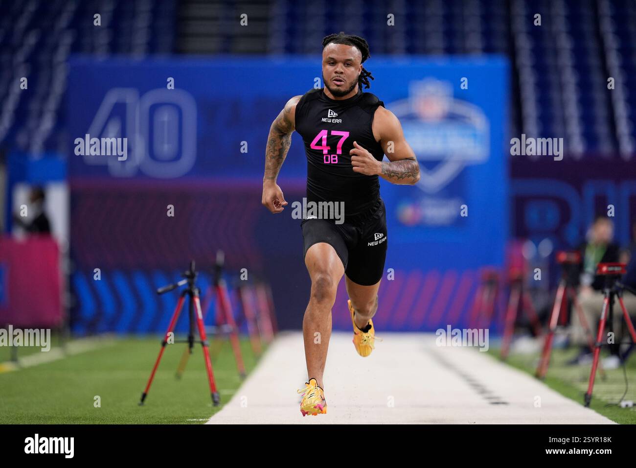 Penn State defensive back Jaylen Reed runs the 40-yard dash at the NFL ...