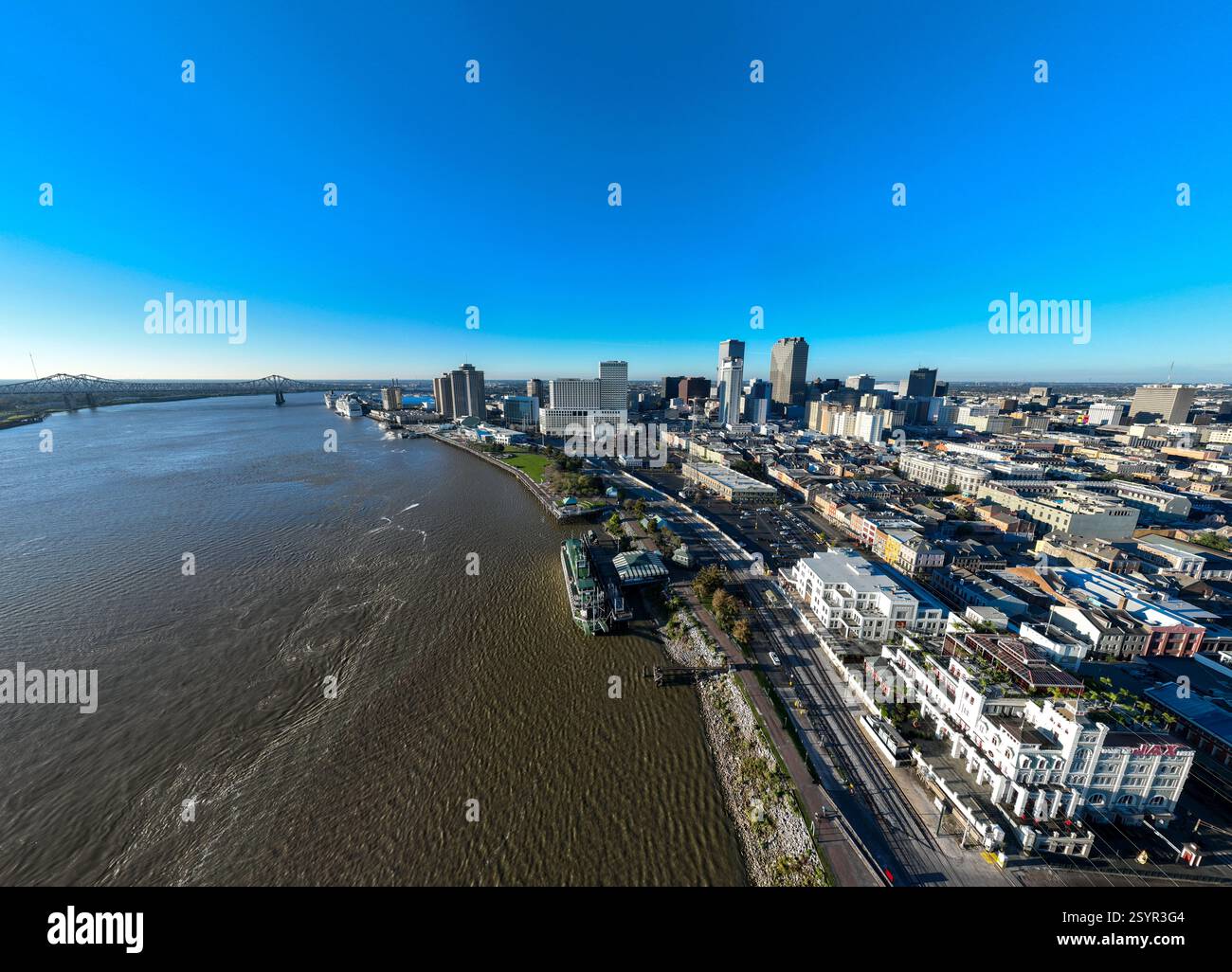Aerial skyline view of New Orleans, Louisiana on a bright winter ...