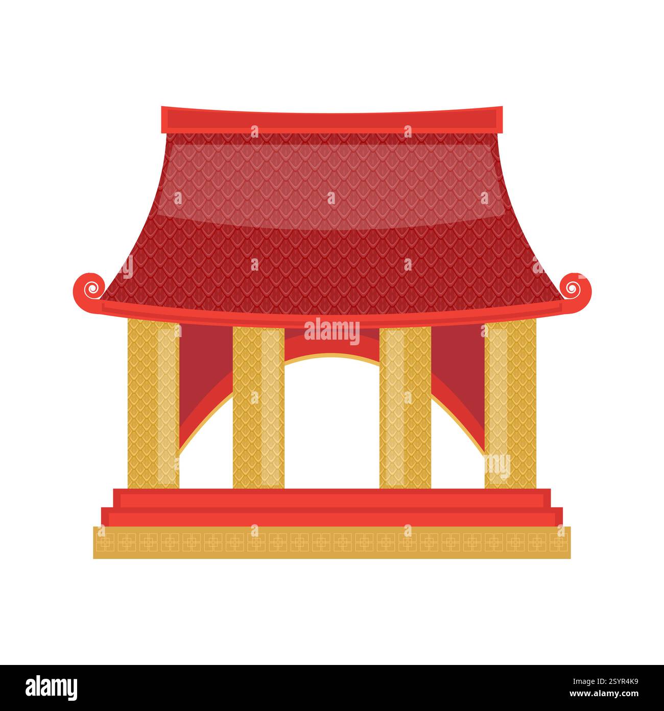 Vector Chinese Pavilion Arch. Chinese religious architecture. Asian ...