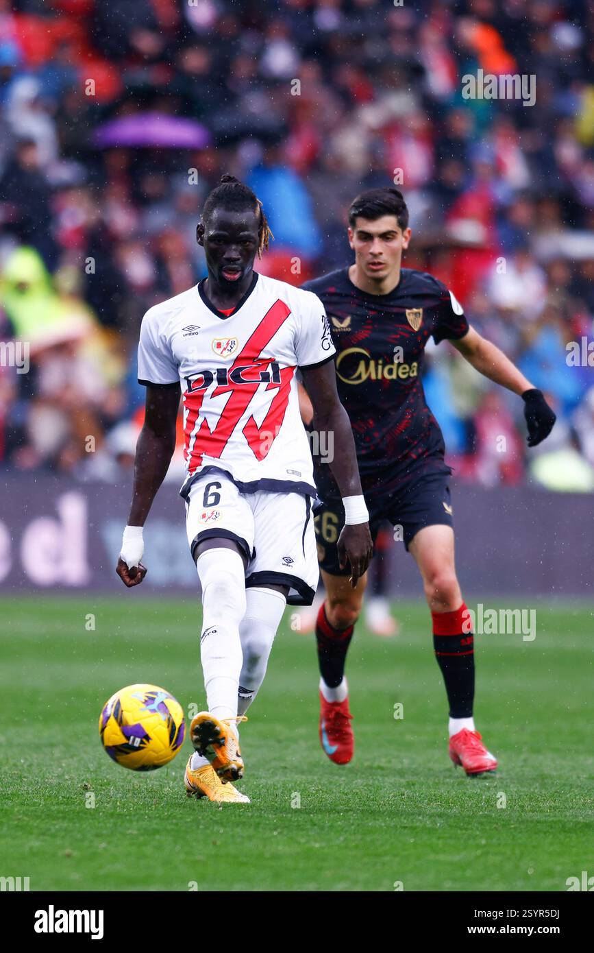 Pathe Ciss of Rayo Vallecano in action during the Spanish League ...