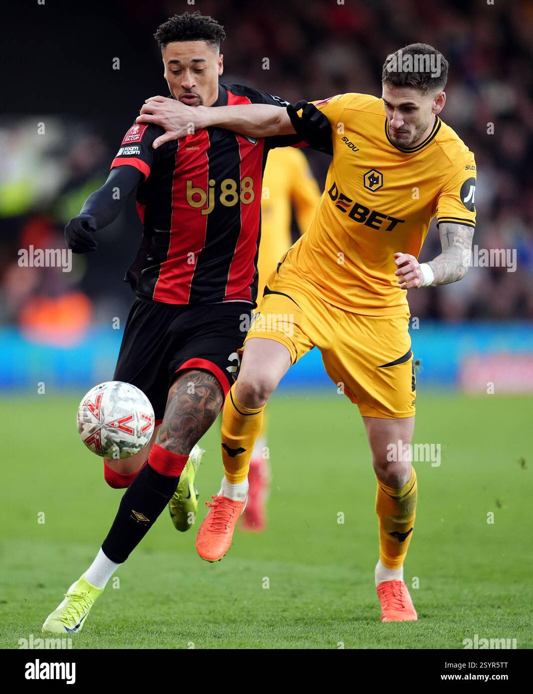 Bournemouth's Daniel Jebbison and Wolverhampton Wanderers' Santiago ...