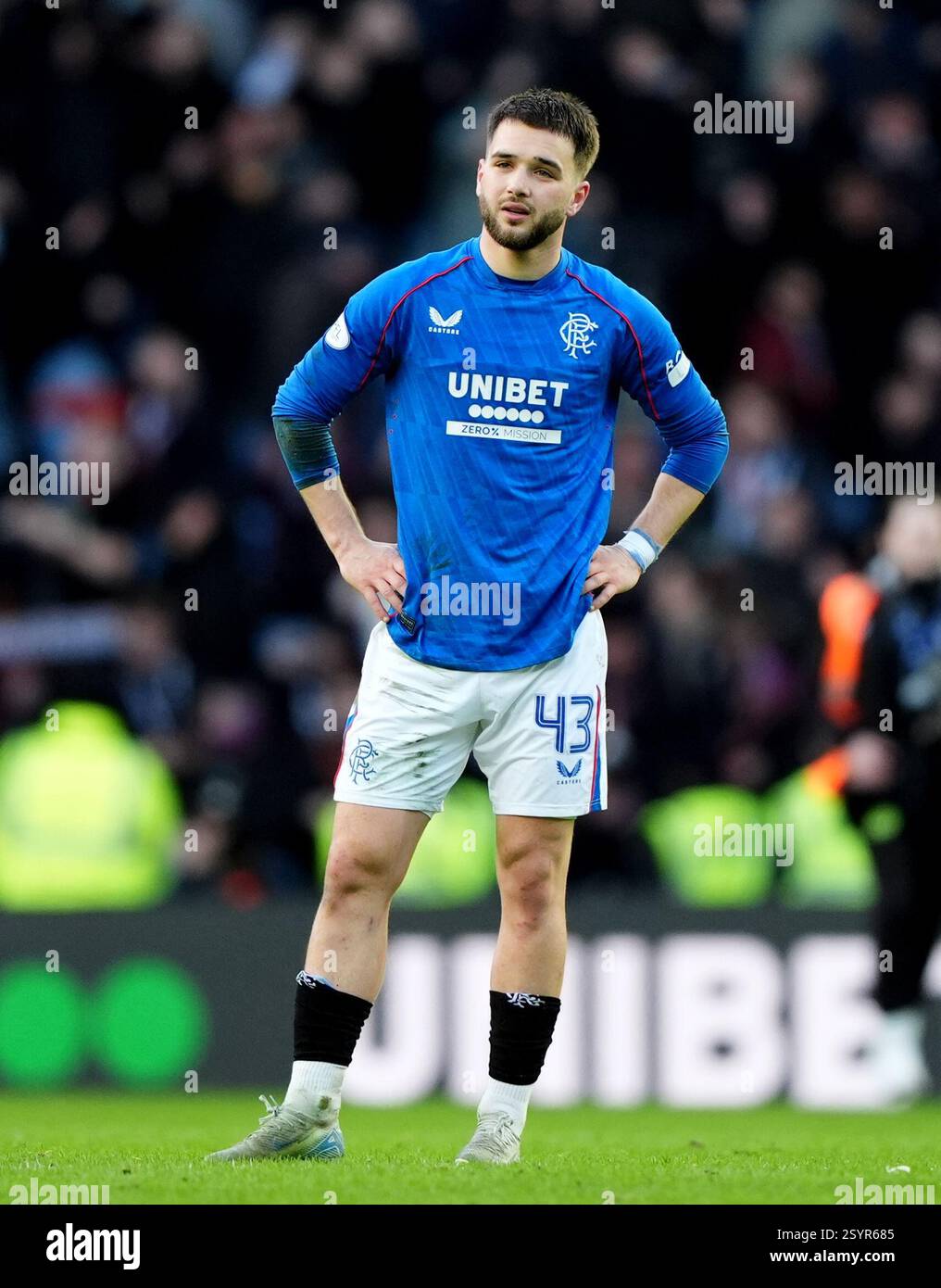 Rangers' Nicolas Raskin reacts at the final whistle after the William ...