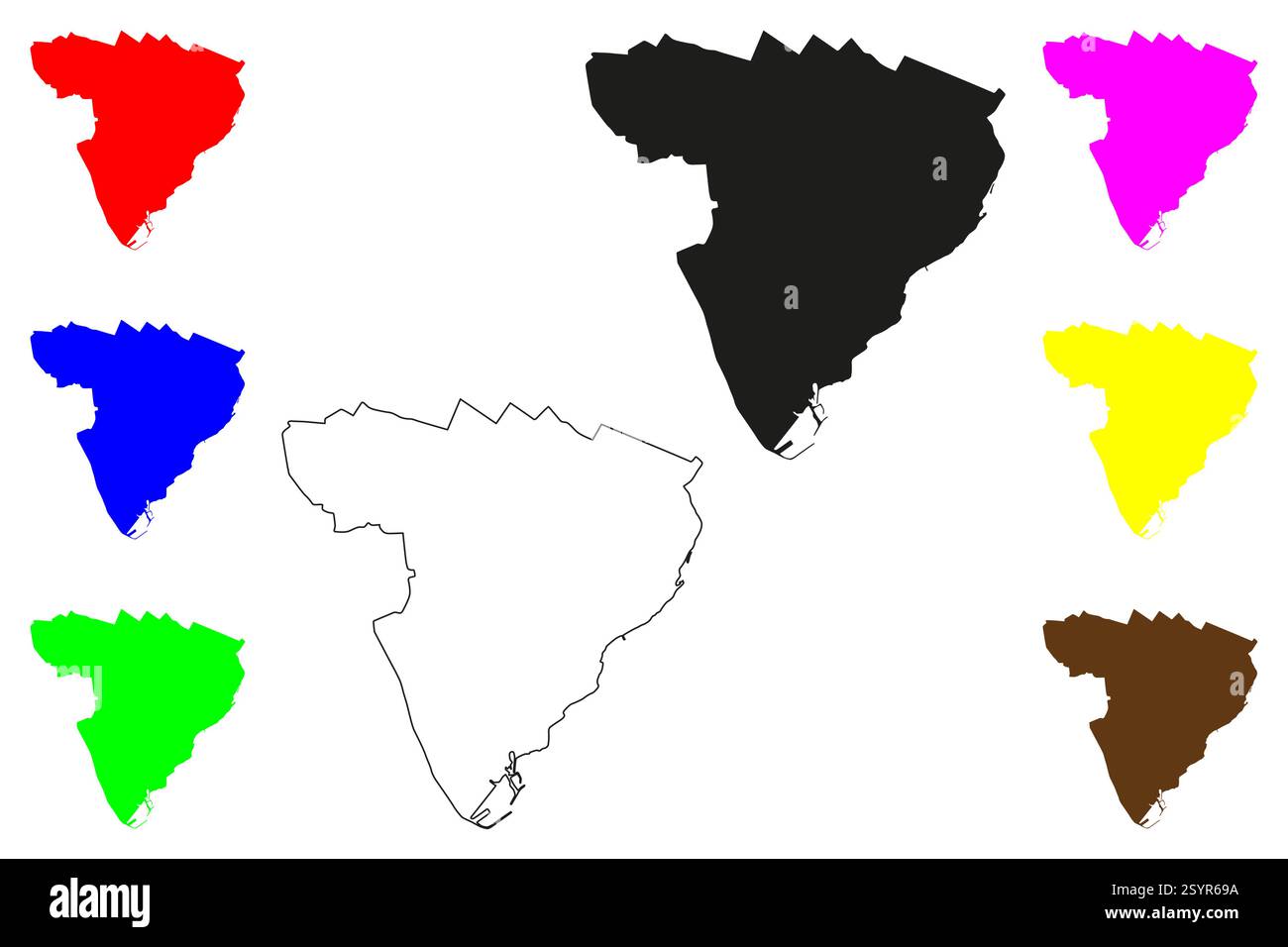 Tema city (Republic of Ghana, Greater Accra Region) map vector ...