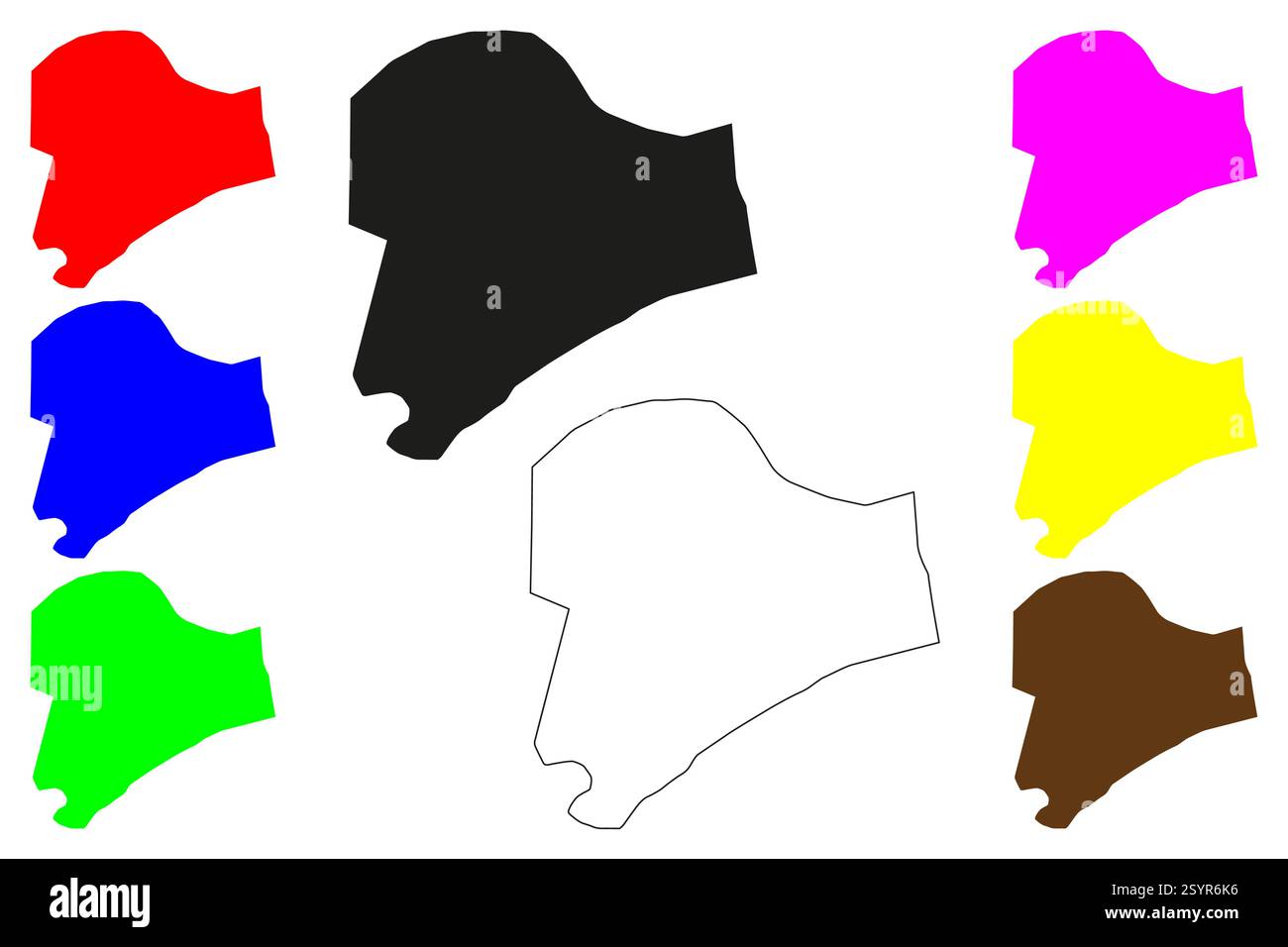 Obuasi city (Republic of Ghana, Ashanti Region) map vector illustration ...