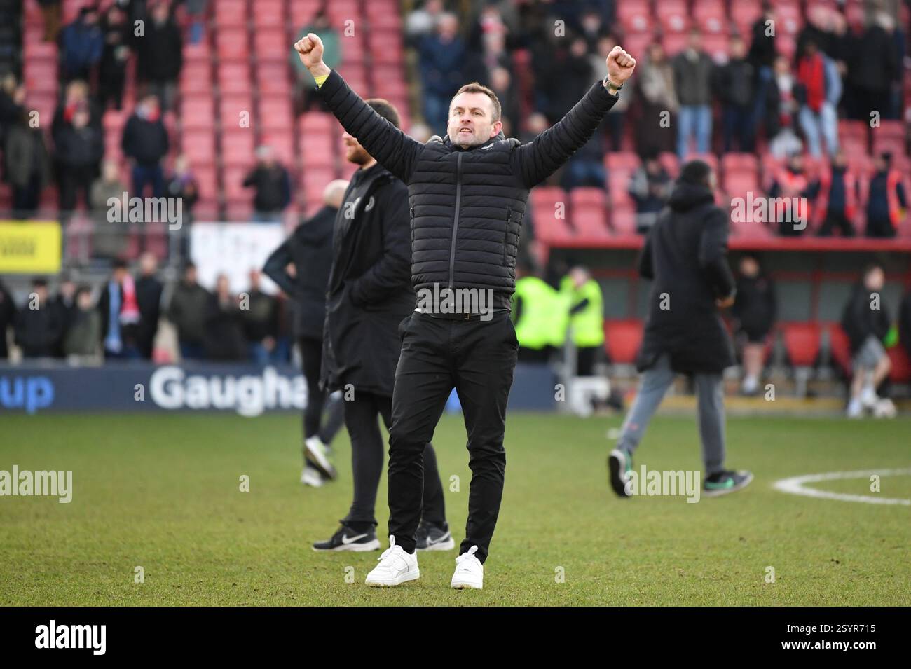 London, England. 1st Mar 2025. Nathan Jones celebrates after the Sky ...