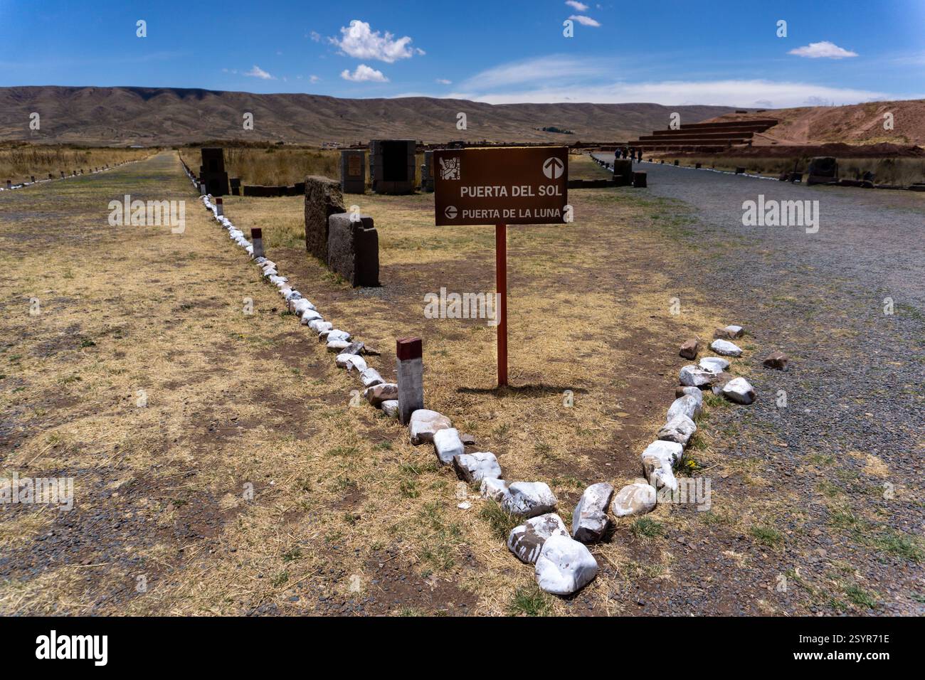 Sign of the Temple of the Sun and Moon in Tiwanaku Bolivia Marking the ...