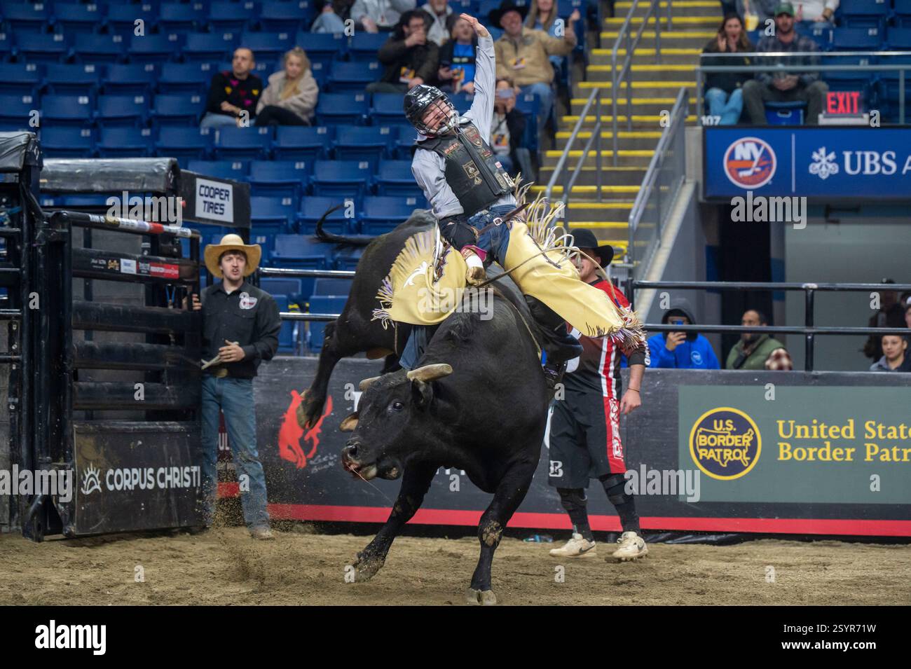 Bridgeport, United States. 28th Feb, 2025. Grayson Cole rides Bugs ...