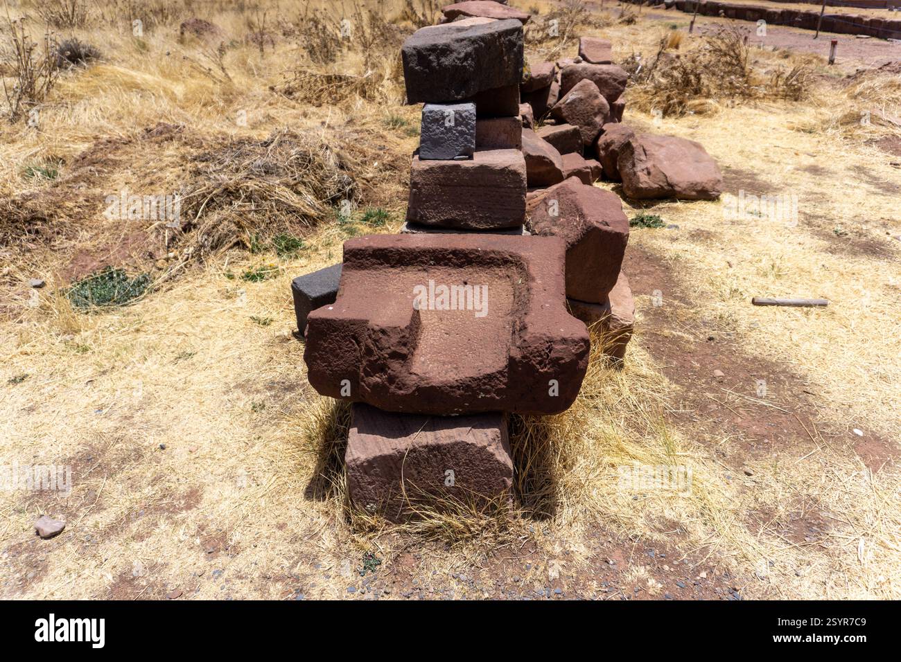 Panoramic Landscape of Puma Punku in Tiwanaku Bolivia Featuring ...