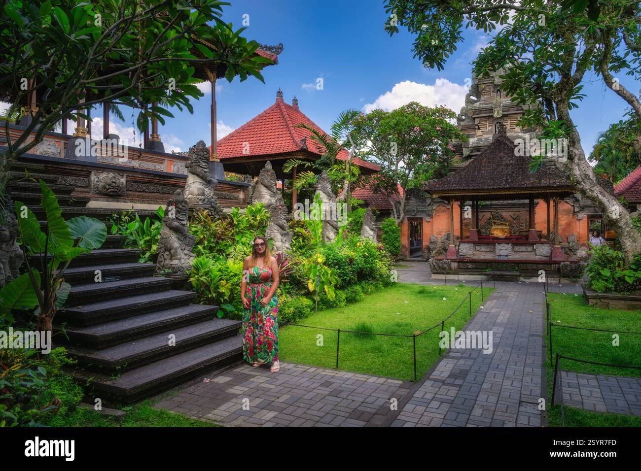 Bali, Indonesia, 10 Oct 2024 A breathtaking Balinese Ubud Palace garden ...