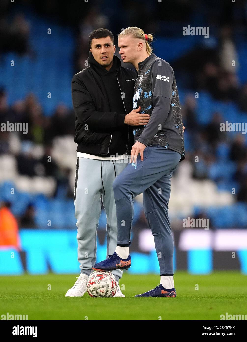 Manchester City's Rodri and Erling Haaland (right) ahead of the ...