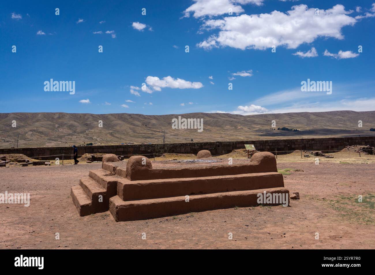 Tourist Visiting the Ancient Puma Punku Ruins in Bolivia an Iconic Pre ...