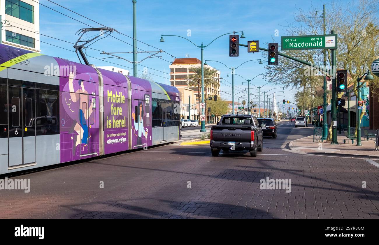 Valley Metro light rail system in Phoenix, Arizona, USA Stock Photo - Alamy