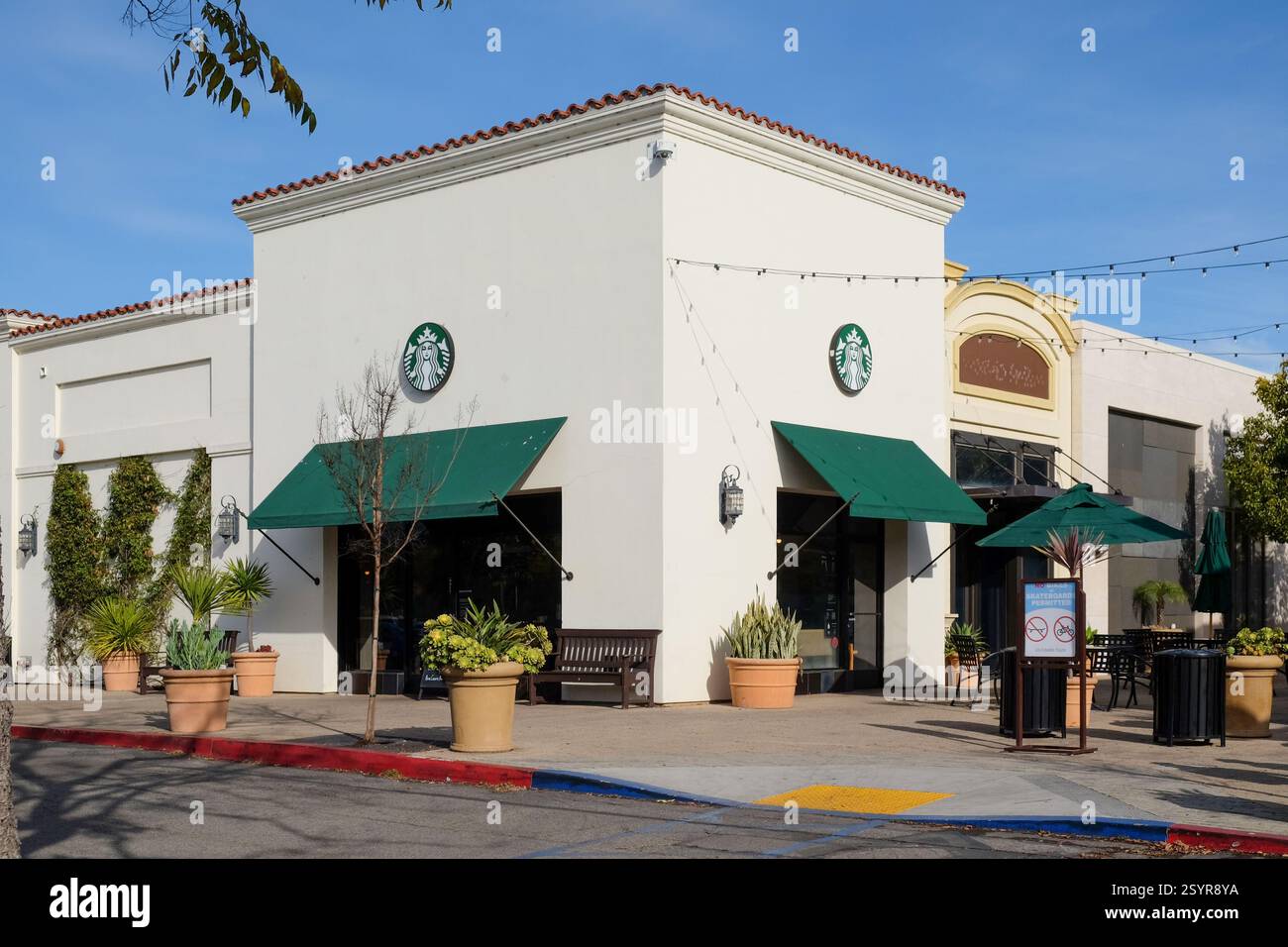 Starbucks coffee store in a Santa Barbara shopping mall, California ...