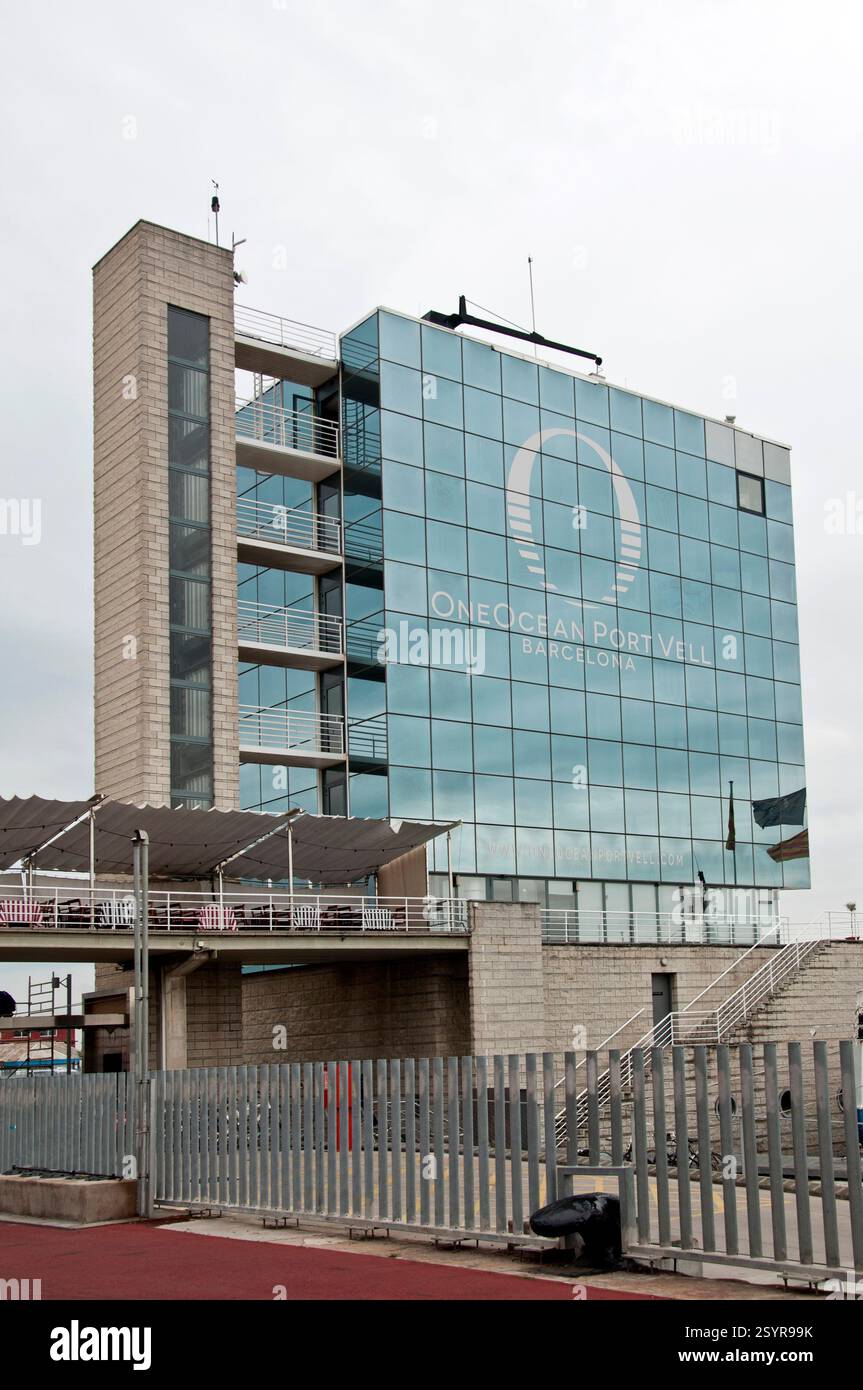 One Ocean Port Vell building, modern architecture in Barcelona, Spain ...