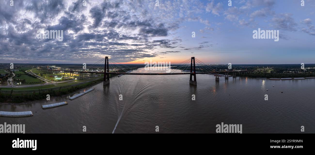Aerial view of the Hale Boggs Memorial Bridge in Luling, South ...