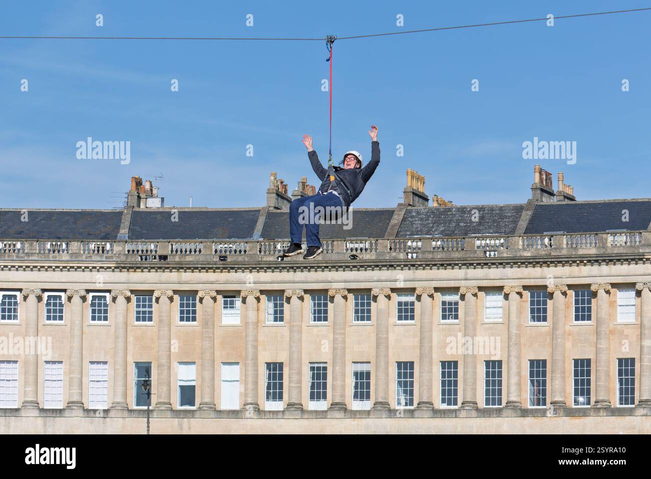Bath, UK, 1st March, 2025. A person is pictured riding the Bath City ...