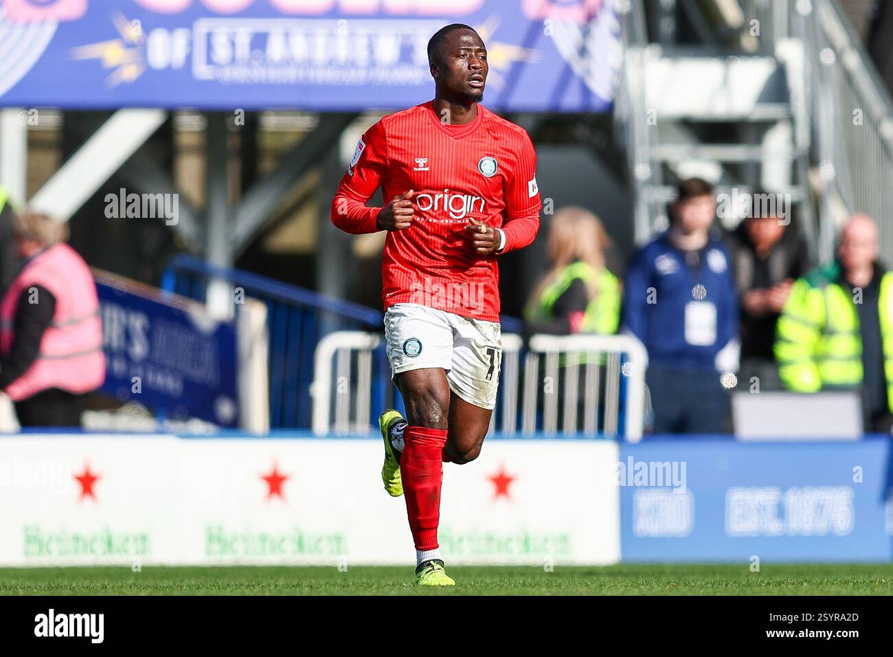 Birmingham on Saturday 1st March 2025. #11, Daniel Udoh of Wycombe ...