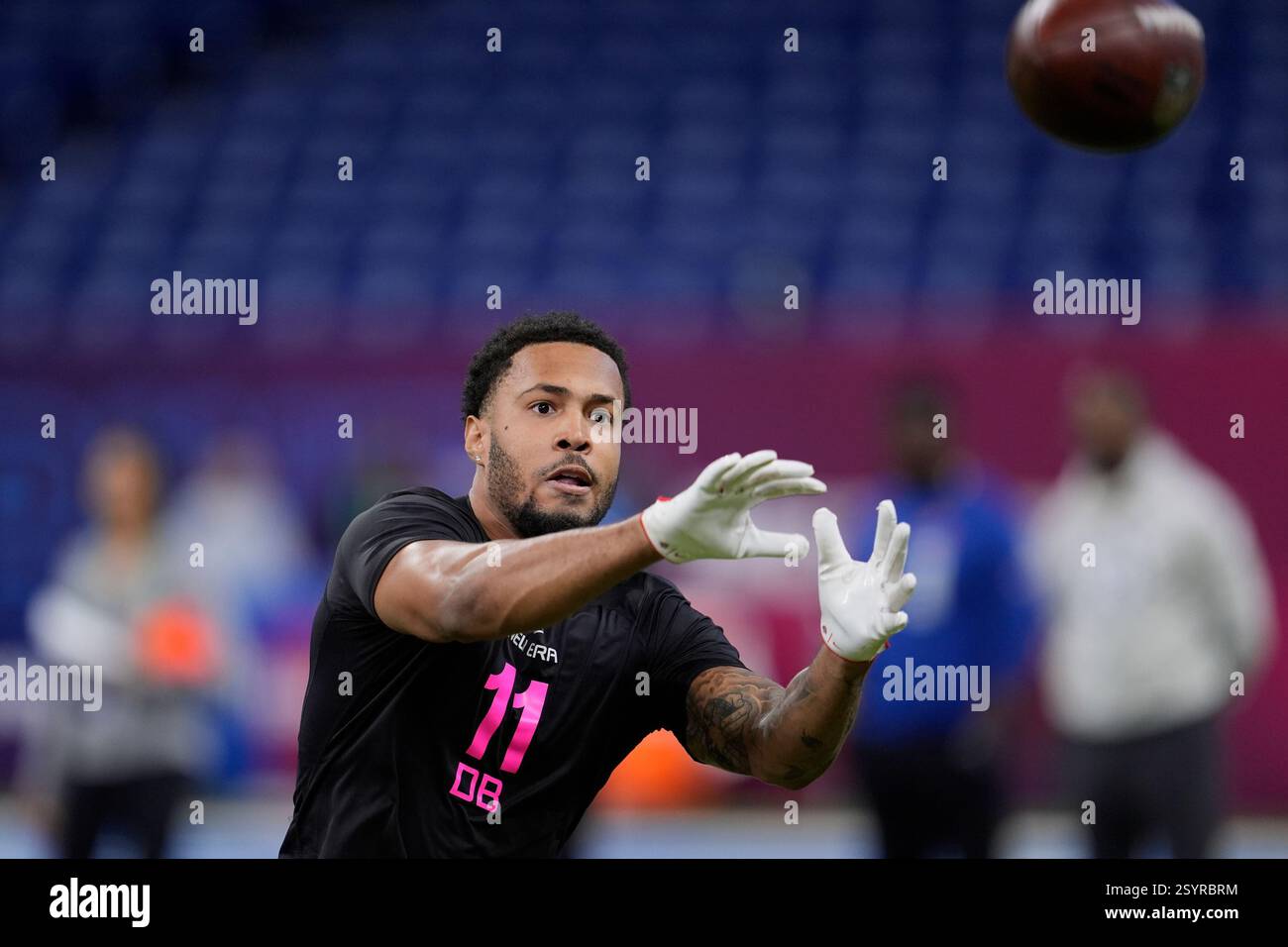 Ohio State defensive back Jordan Hancock participates in vertical jump ...