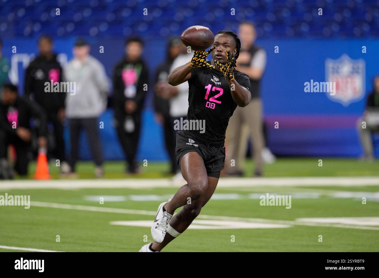 Iowa defensive back Jermari Harris participates in vertical jump at the ...