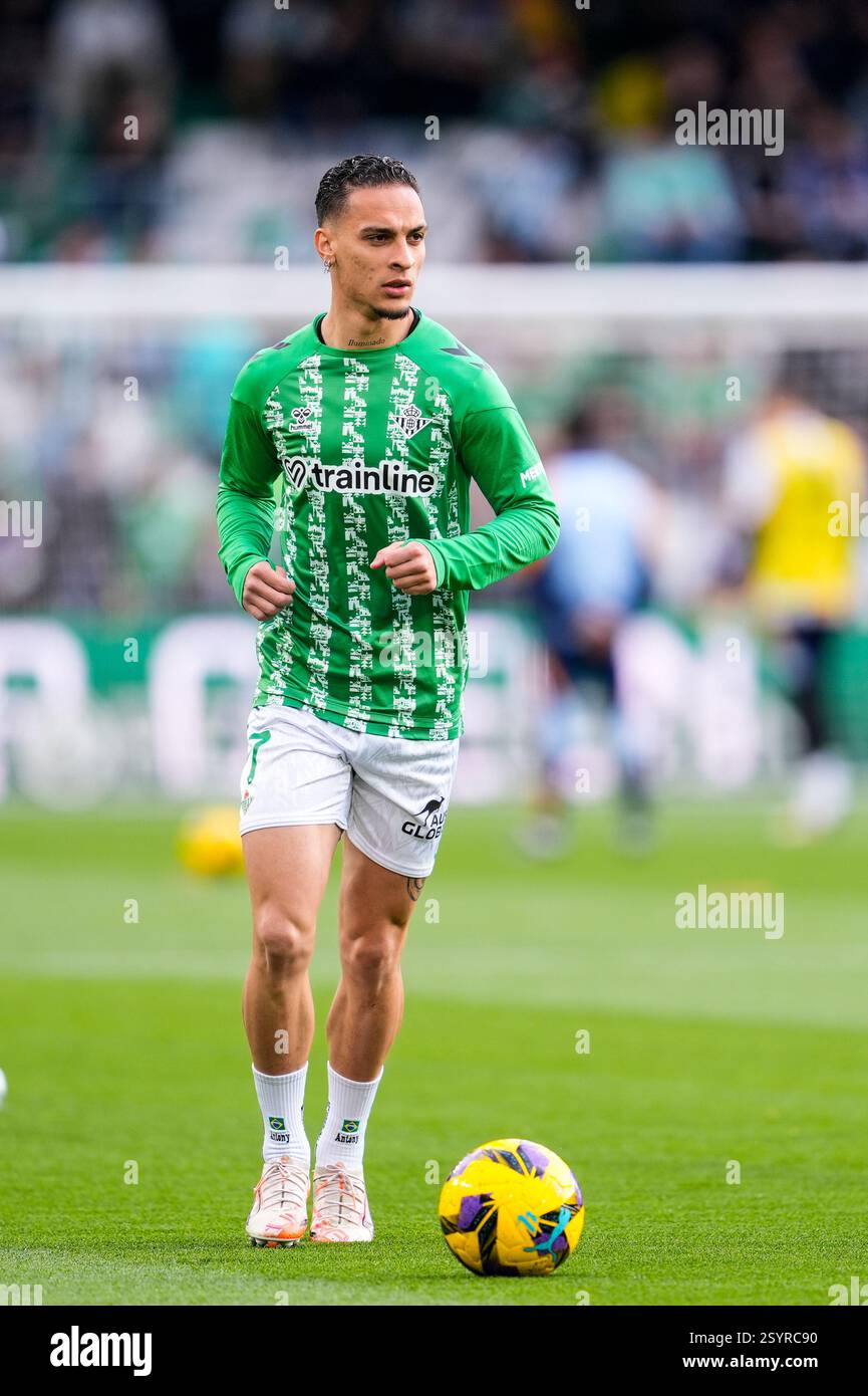 Antony Matheus dos Santos of Real Betis warms up during the Spanish ...