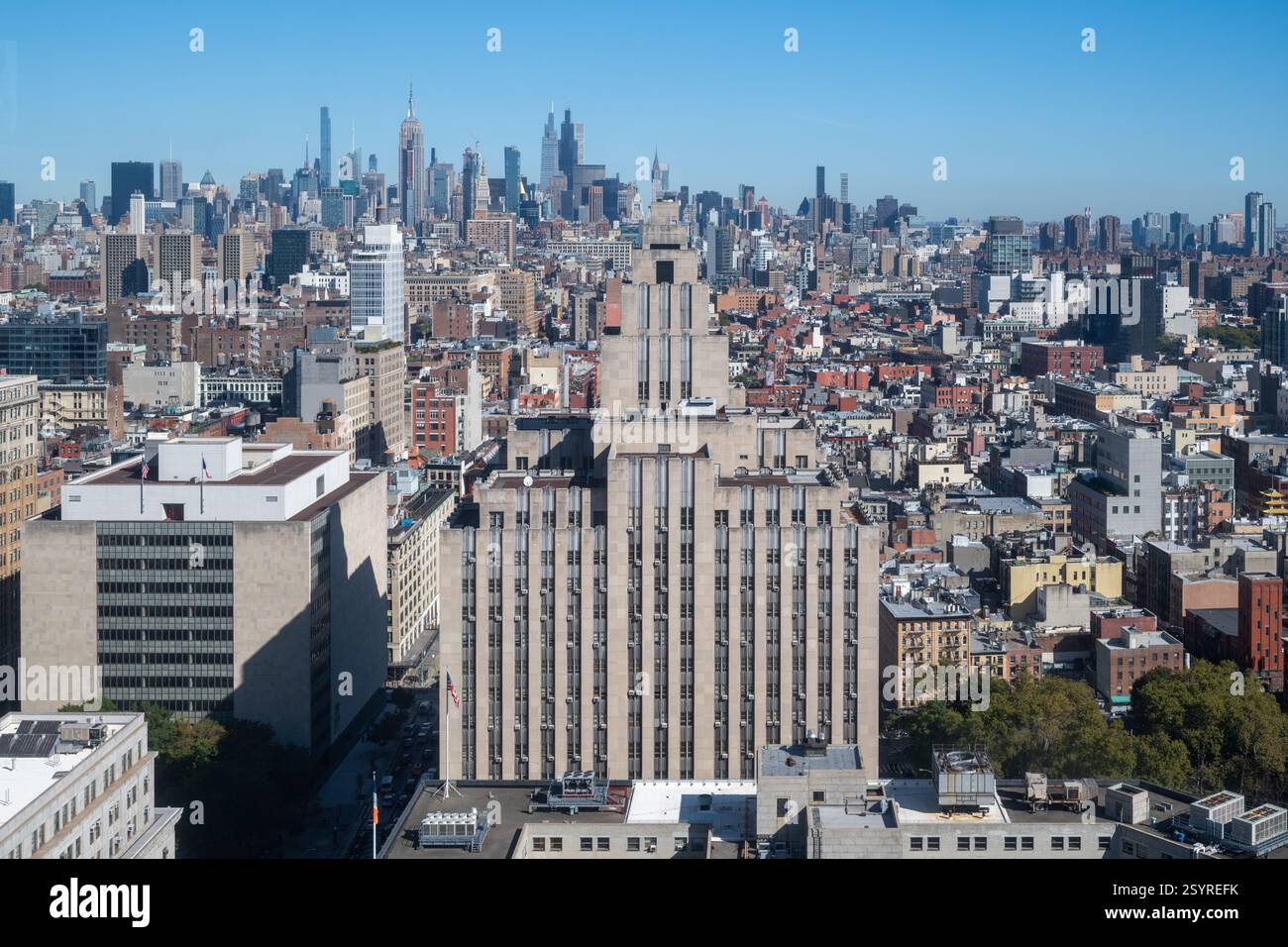 New York City skyline looking North from the Manhattan Municipal ...