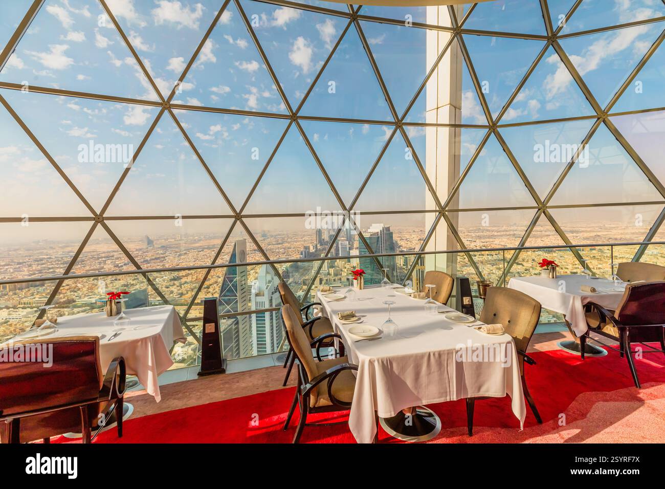 Riyadh , Saudi Arabia - Jannuary 8, 2025: Elegant dining setting in the ...