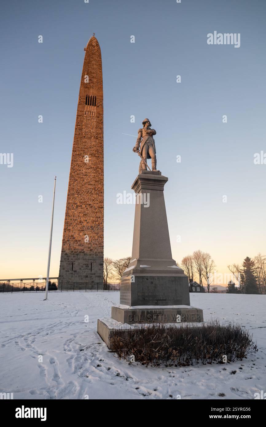 Statue of General John Stark, who lead the American army at the Battle ...