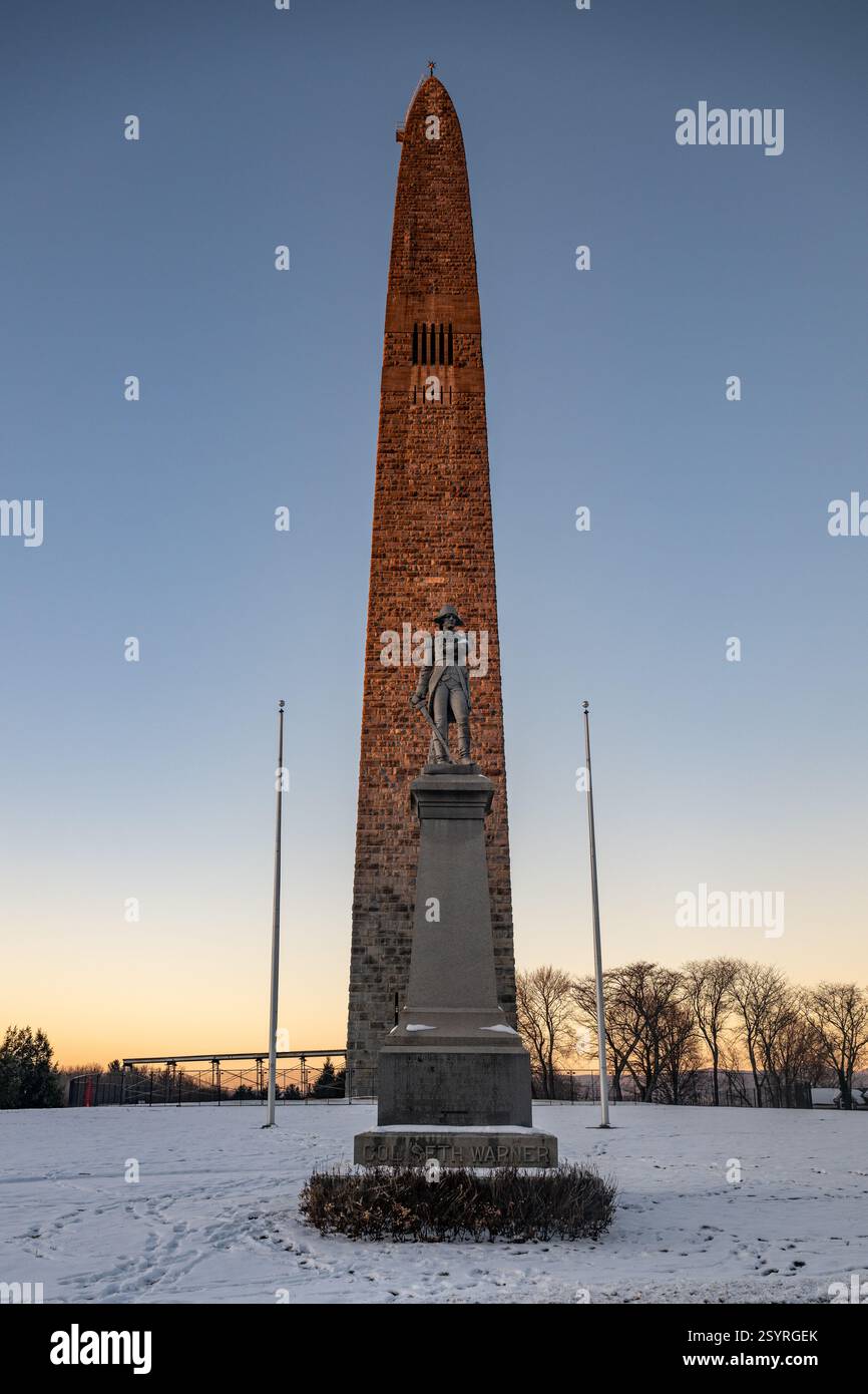 Statue of General John Stark, who lead the American army at the Battle ...