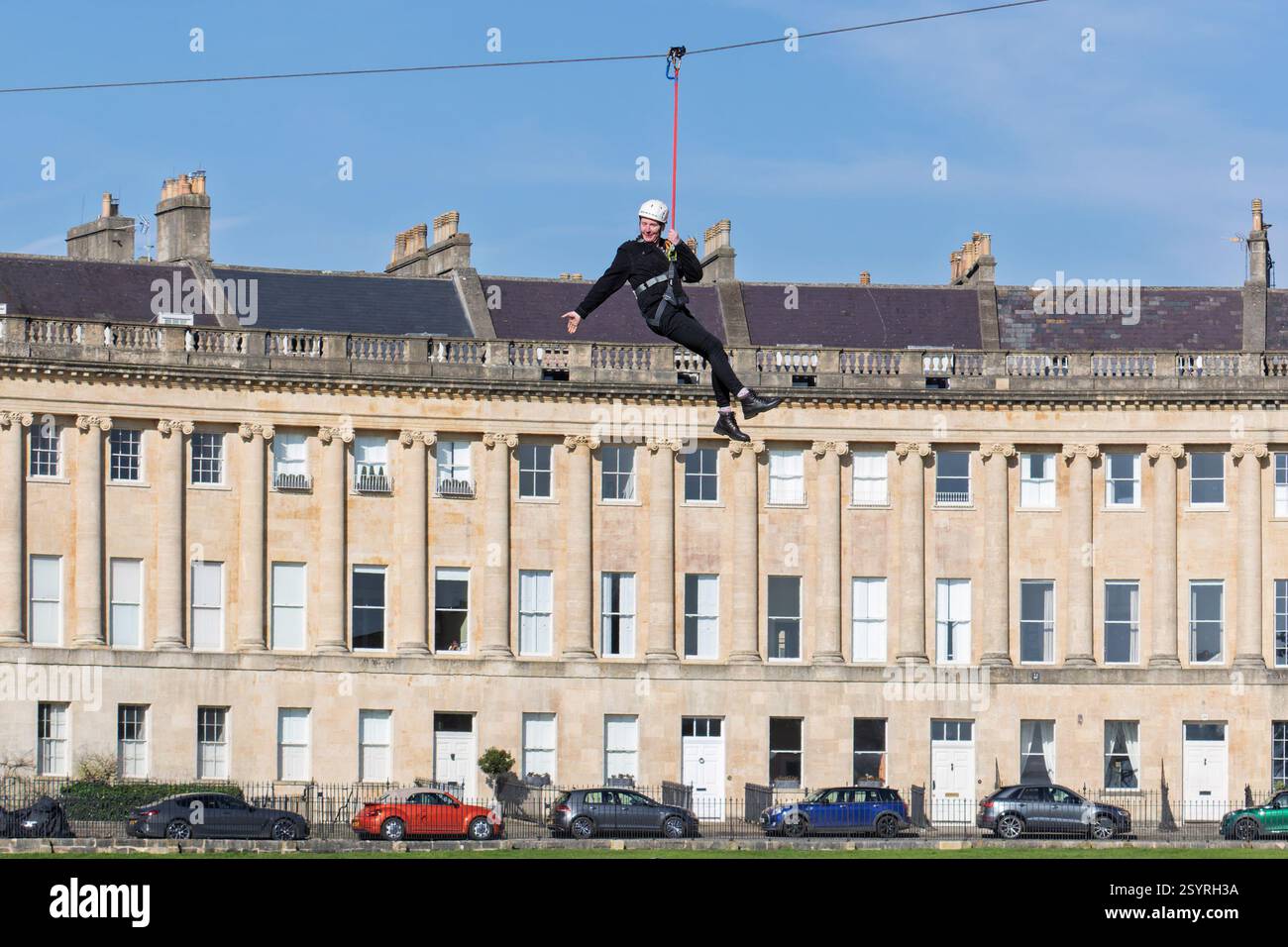 Bath, UK, 1st March, 2025. A person is pictured riding the Bath City ...