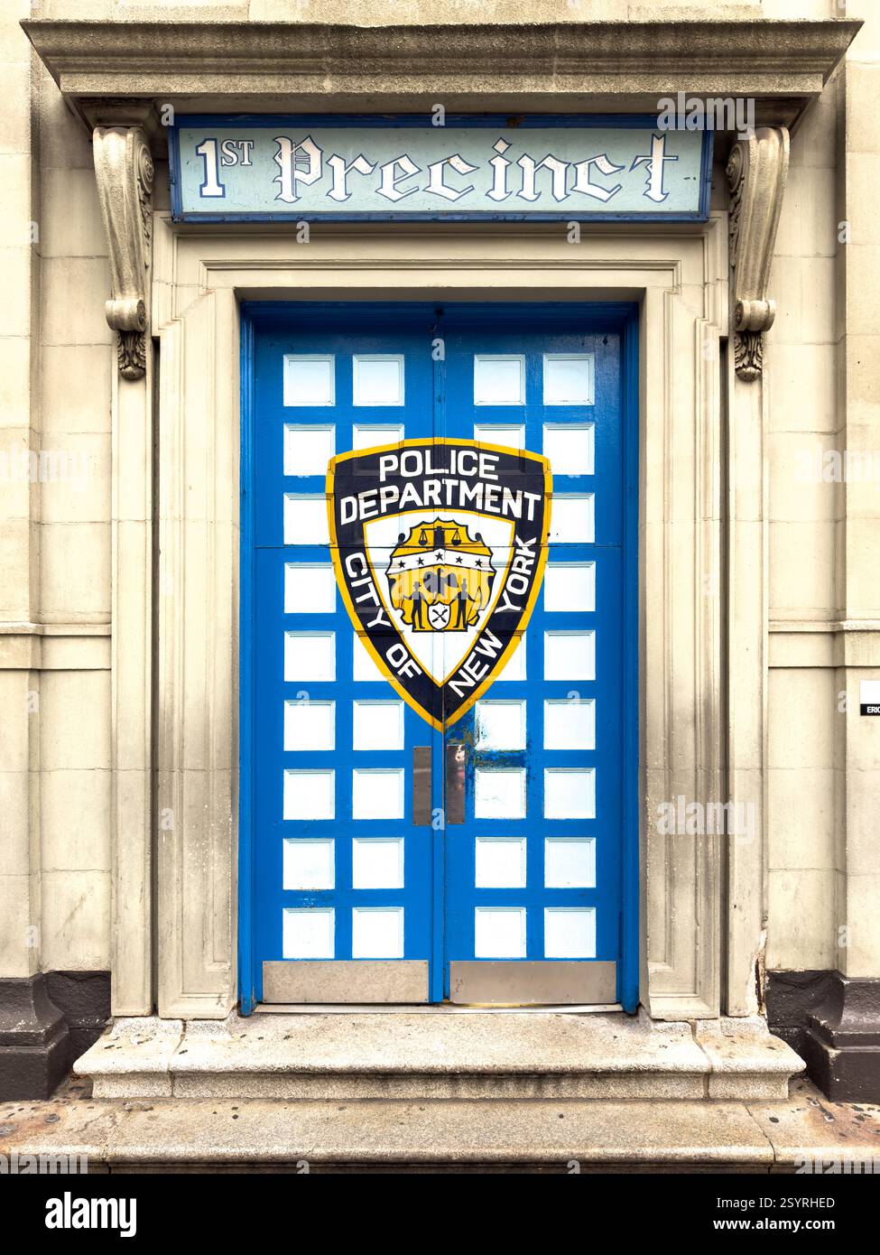 New York, USA - Sep 26, 2024: Entrance to the First Precinct of the New ...