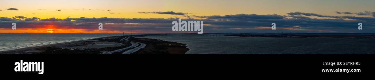Aerial view of the Fire Island Inlet Bridge, an integral part of the ...