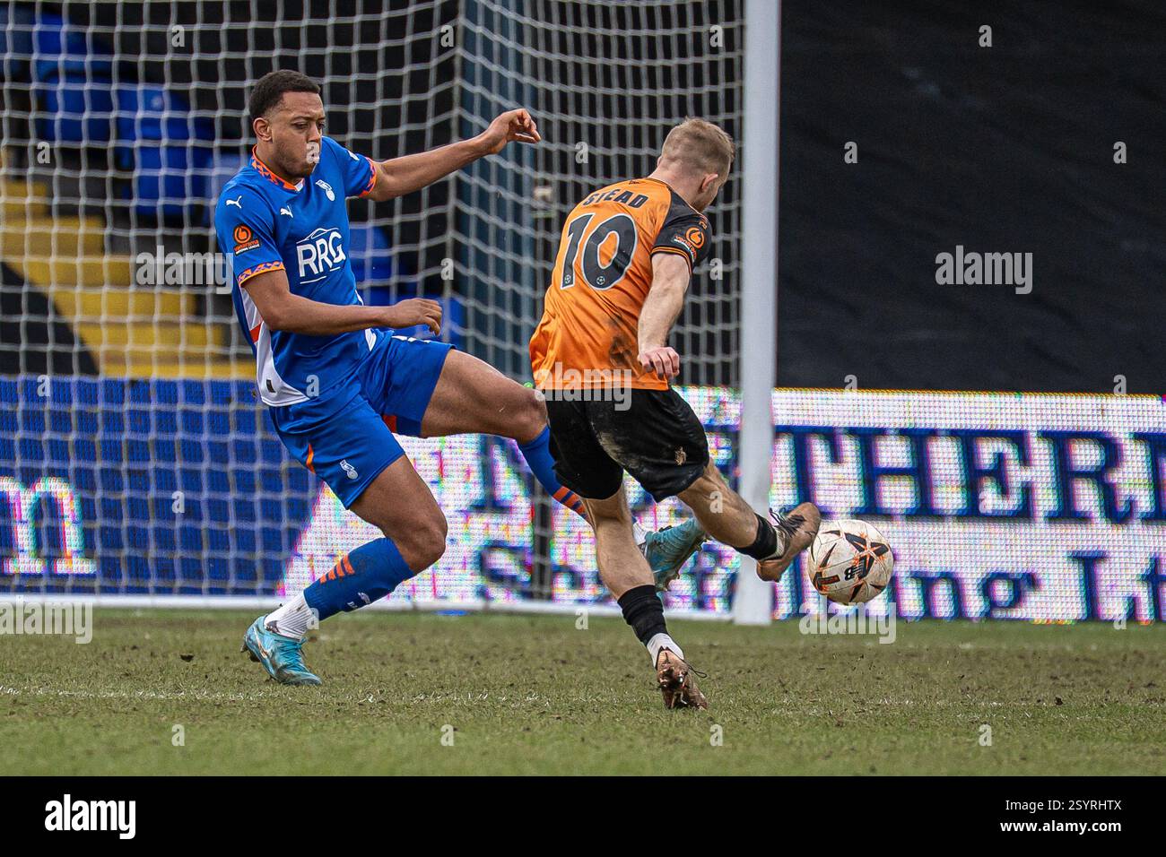Oldham on Saturday 1st March 2025. Barnet's Callum Stead scores his ...
