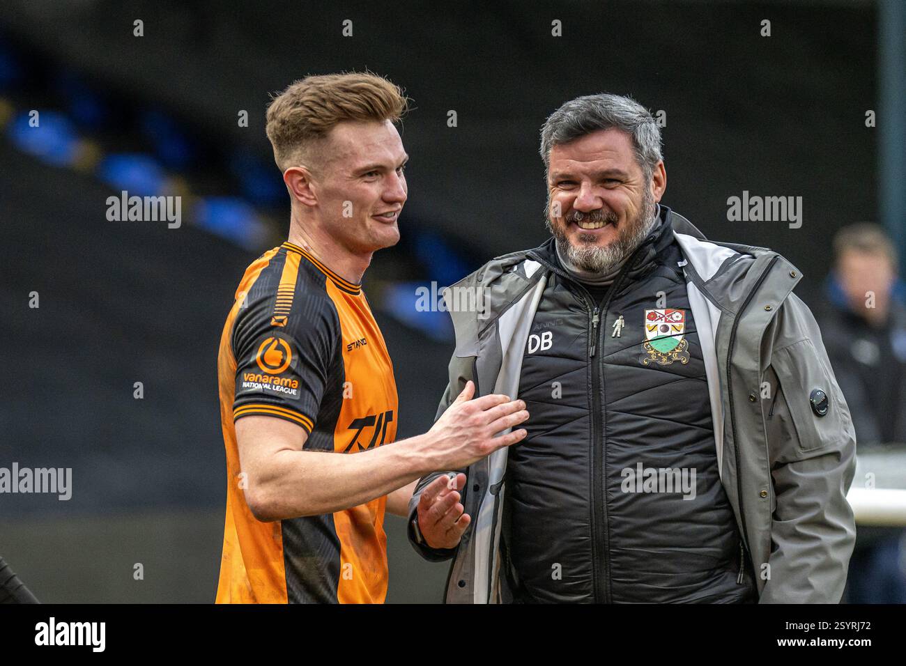 Oldham on Saturday 1st March 2025. Barnet Manager Dean Brennan and ...