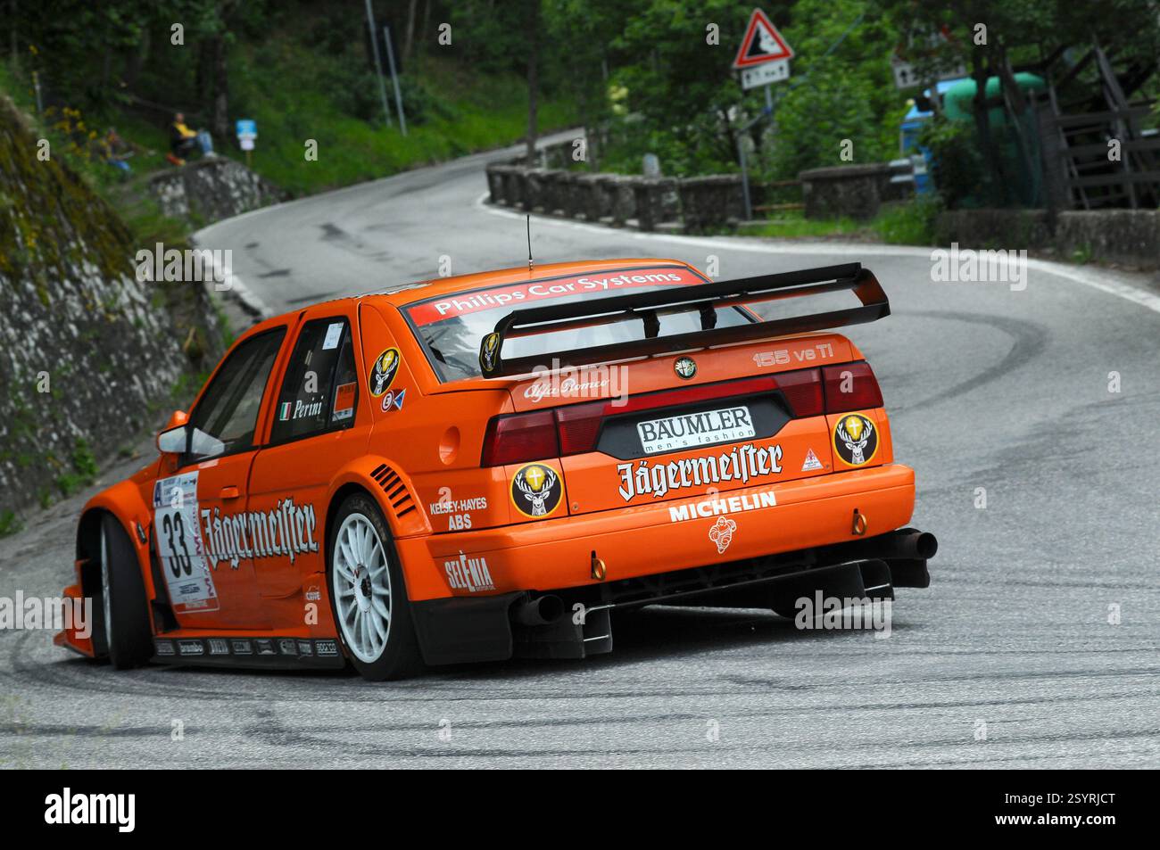 Abetone, Italy - July 11th 2011: Alfa Romeo 155 V6 Ti DTM driven by ...