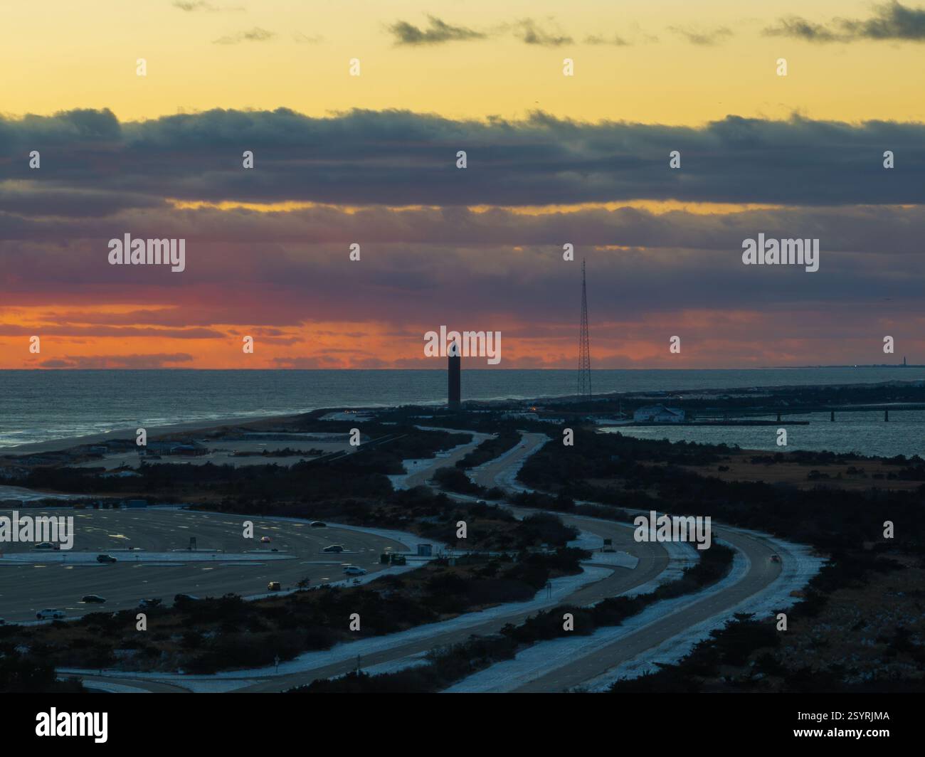 An aerial view of the iconic Robert Moses water tower in Babylon, New ...